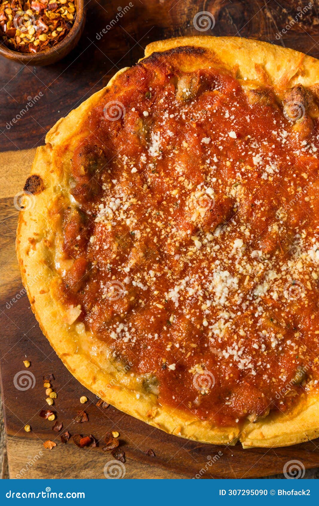Homemade Mini Chicago Style Deep Dish Pizza Stock Photo - Image of ...