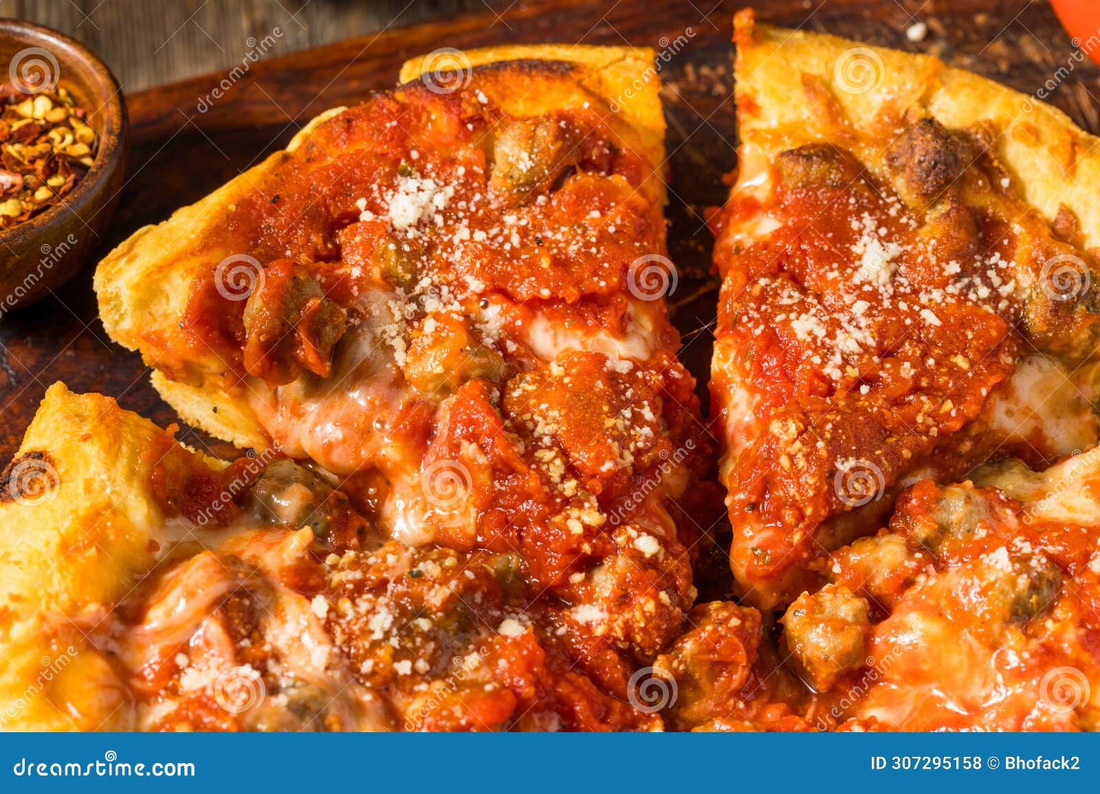 Homemade Mini Chicago Style Deep Dish Pizza Stock Photo - Image of ...