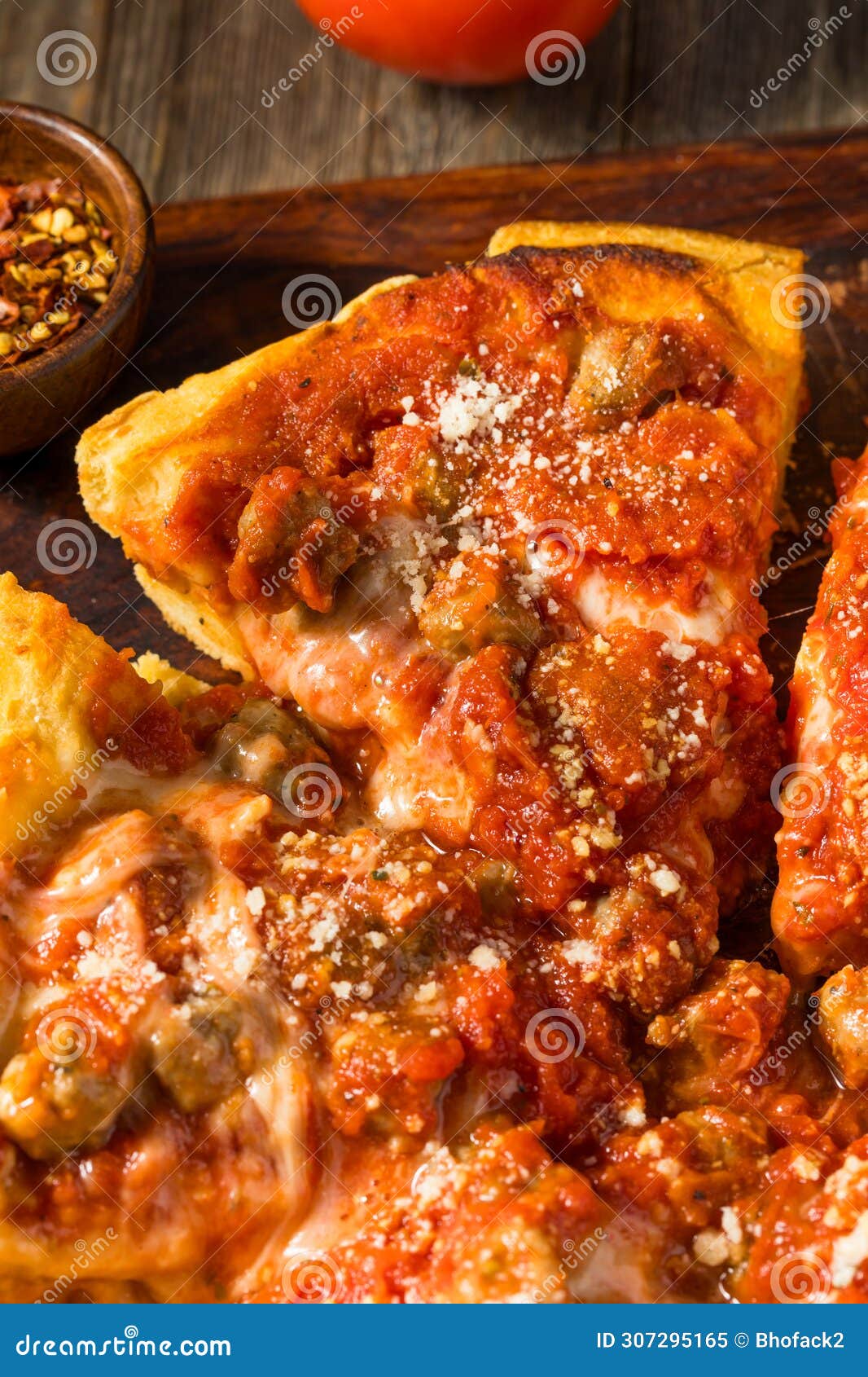 Homemade Mini Chicago Style Deep Dish Pizza Stock Image - Image of ...