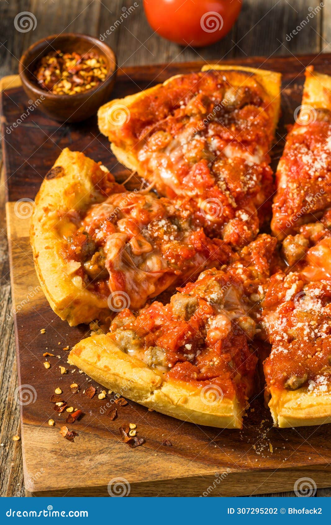 Homemade Mini Chicago Style Deep Dish Pizza Stock Photo - Image of ...