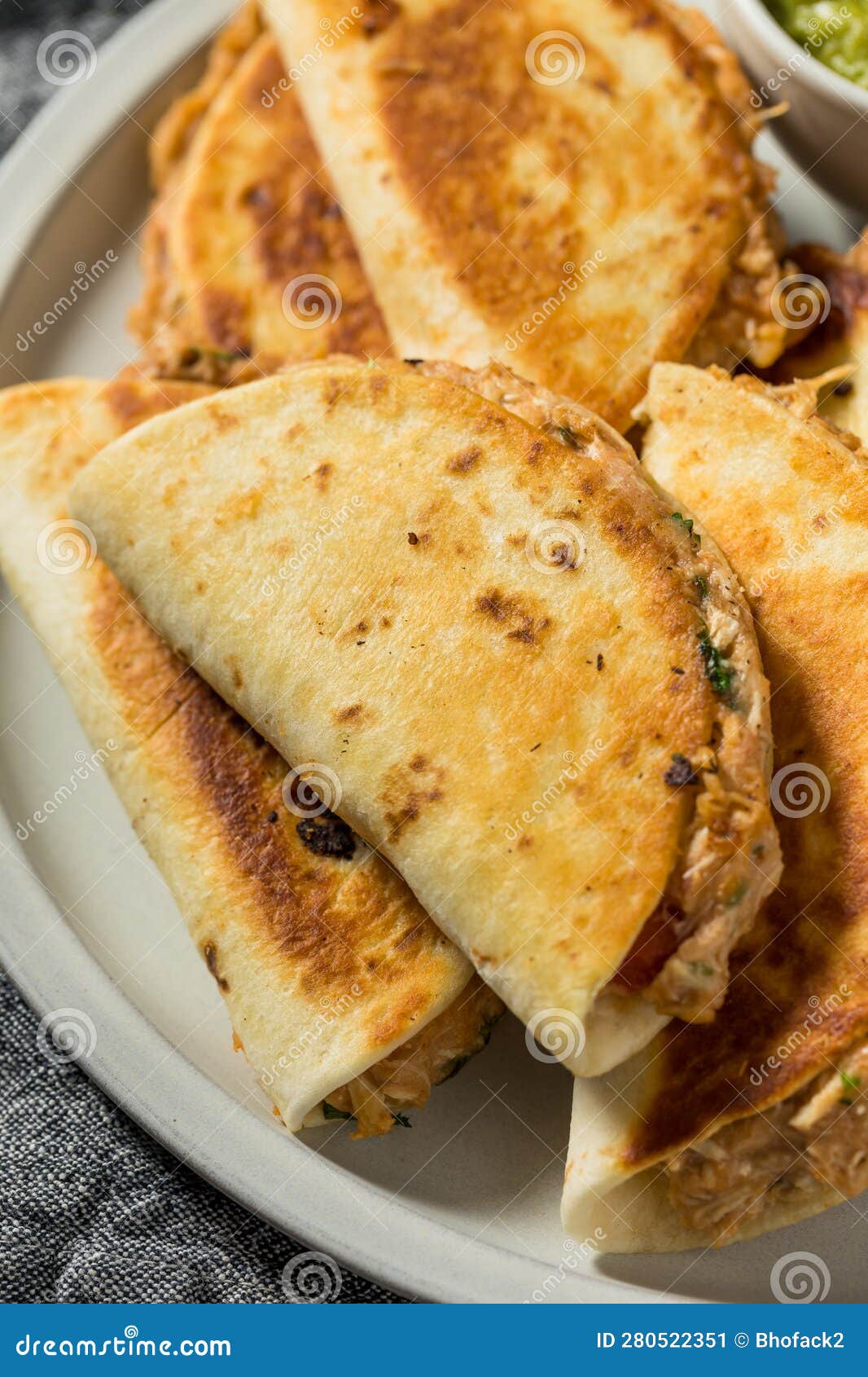 Homemade Mini Chicken Quesadillas Stock Image - Image of gourmet, mini ...