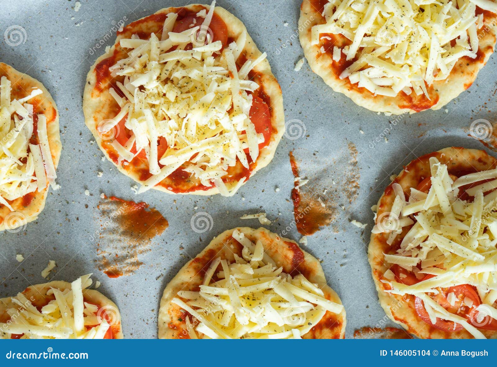 Homemade mini pizza stock photo. Image of small, tasty - 146005104