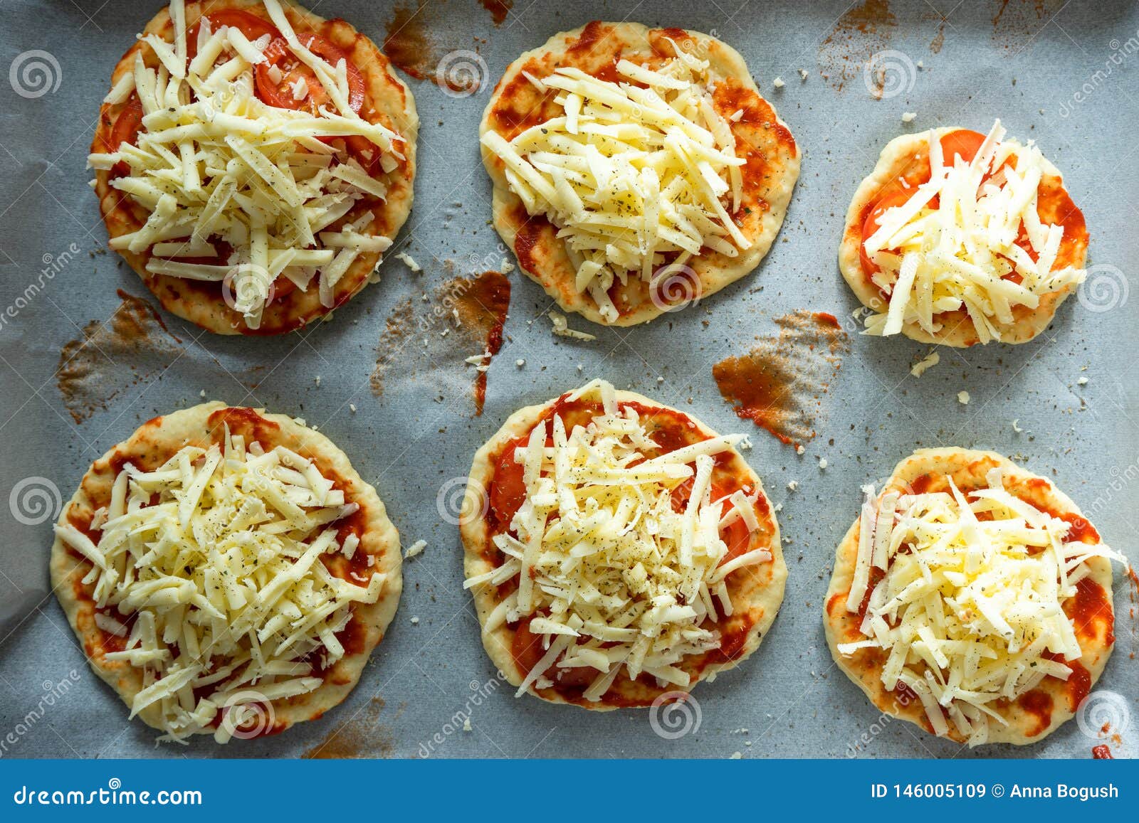 Homemade mini pizza stock image. Image of tomato, cherry - 146005109