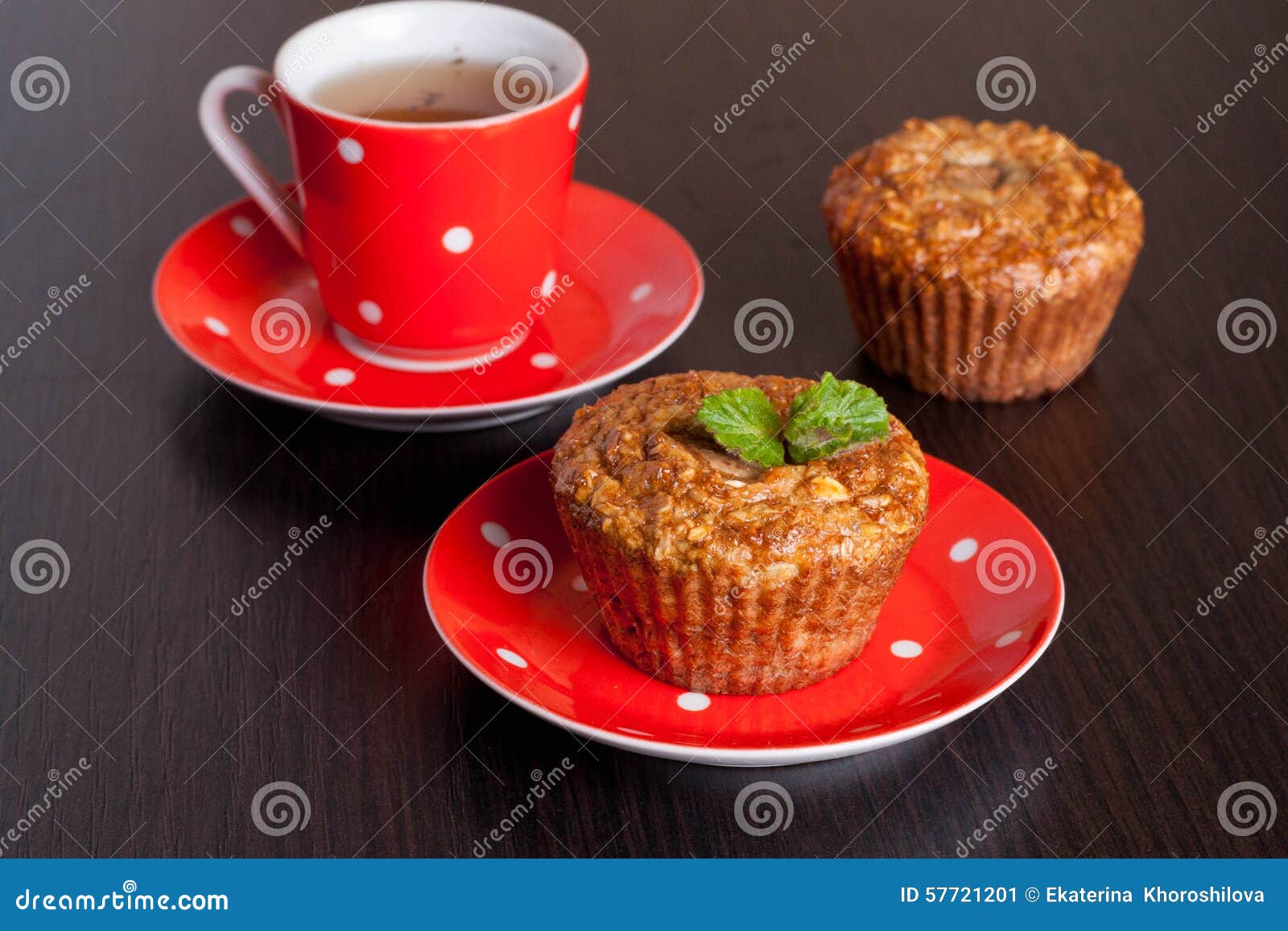 Homemade Muffins and Cup of Tea Stock Image - Image of muffins ...