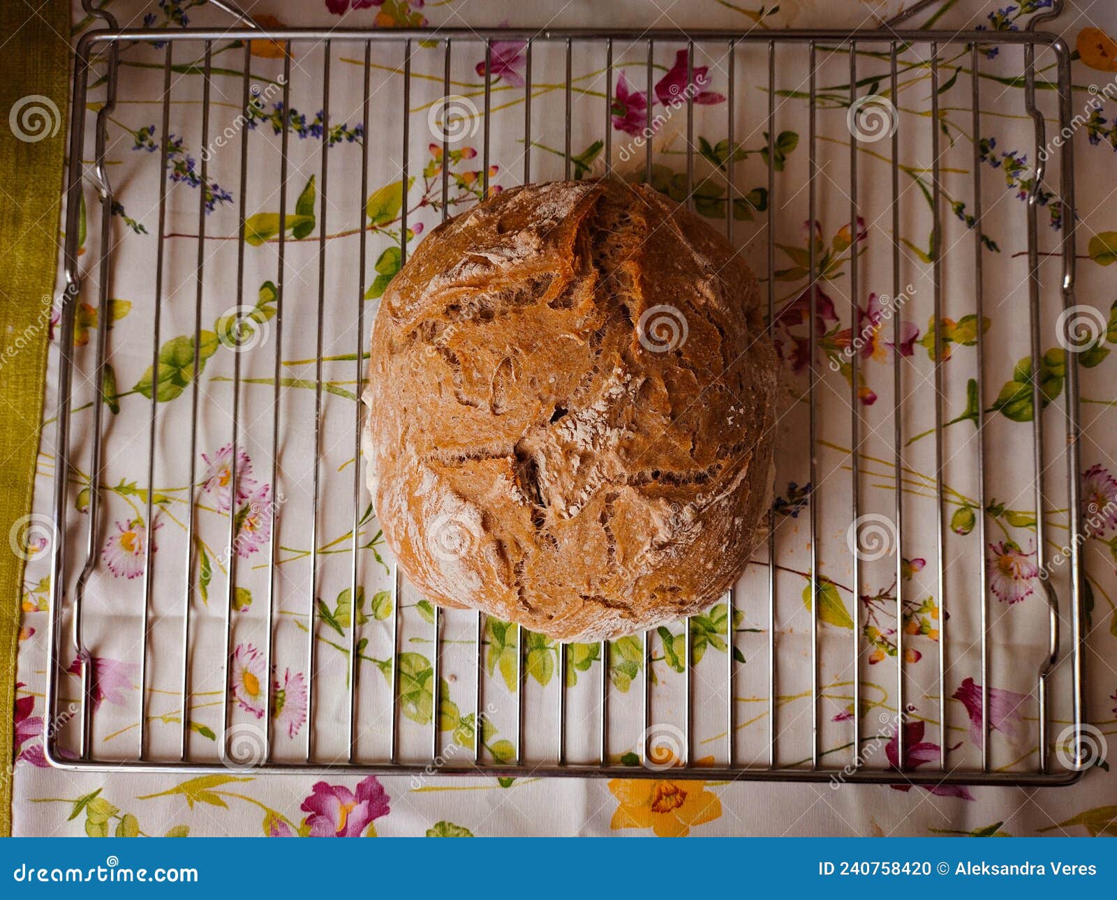Homemade Multi Grain Sourdough Bread Left To Cool on the Cooling Rack ...