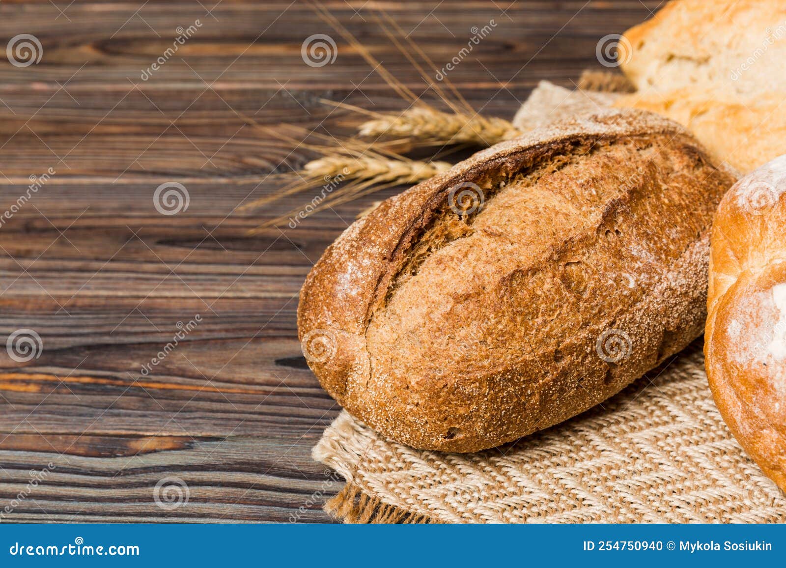 Homemade Natural Breads. Different Kinds of Fresh Bread As Background ...
