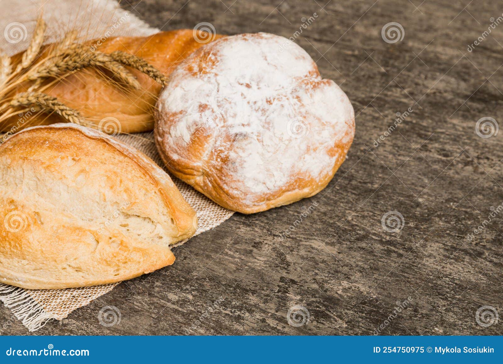 Homemade Natural Breads. Different Kinds of Fresh Bread As Background ...