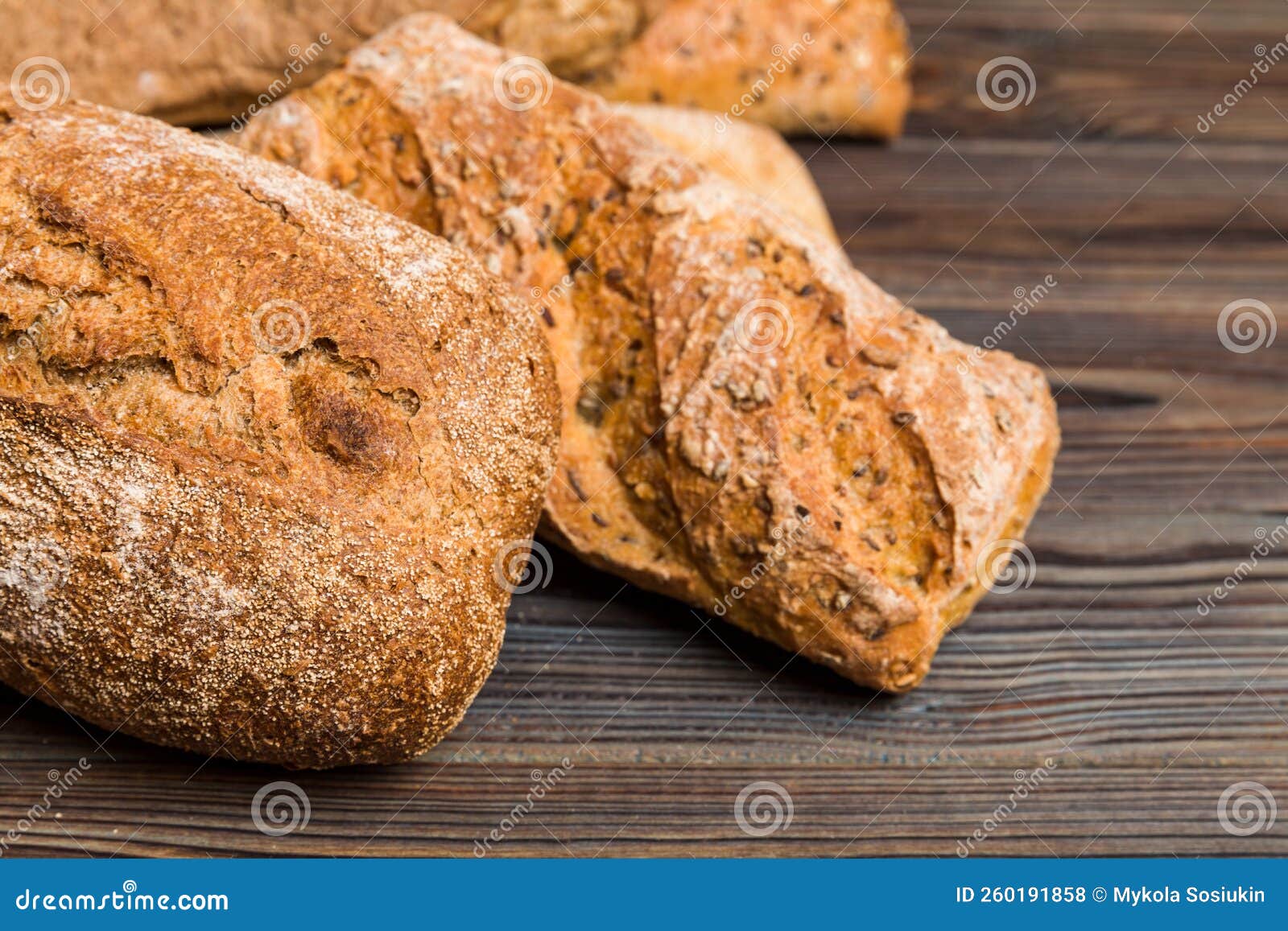 Homemade Natural Breads. Different Kinds of Fresh Bread As Background ...