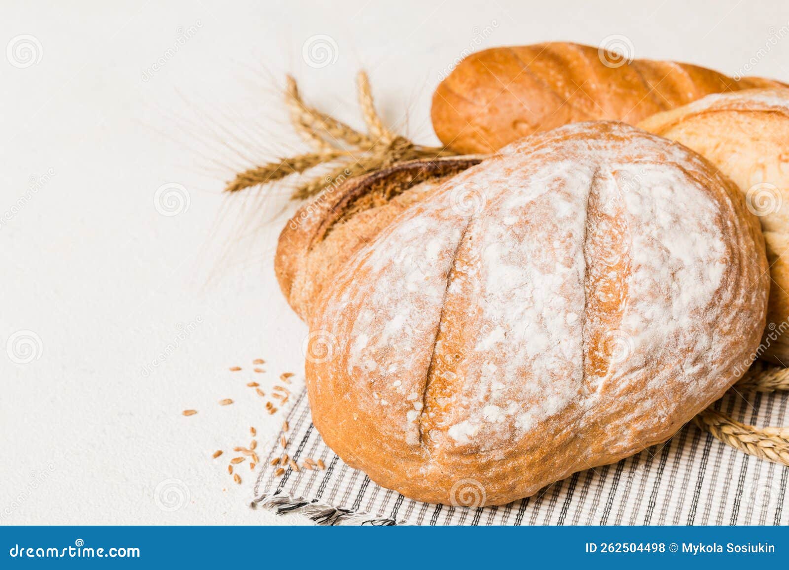 Homemade Natural Breads. Different Kinds of Fresh Bread As Background ...