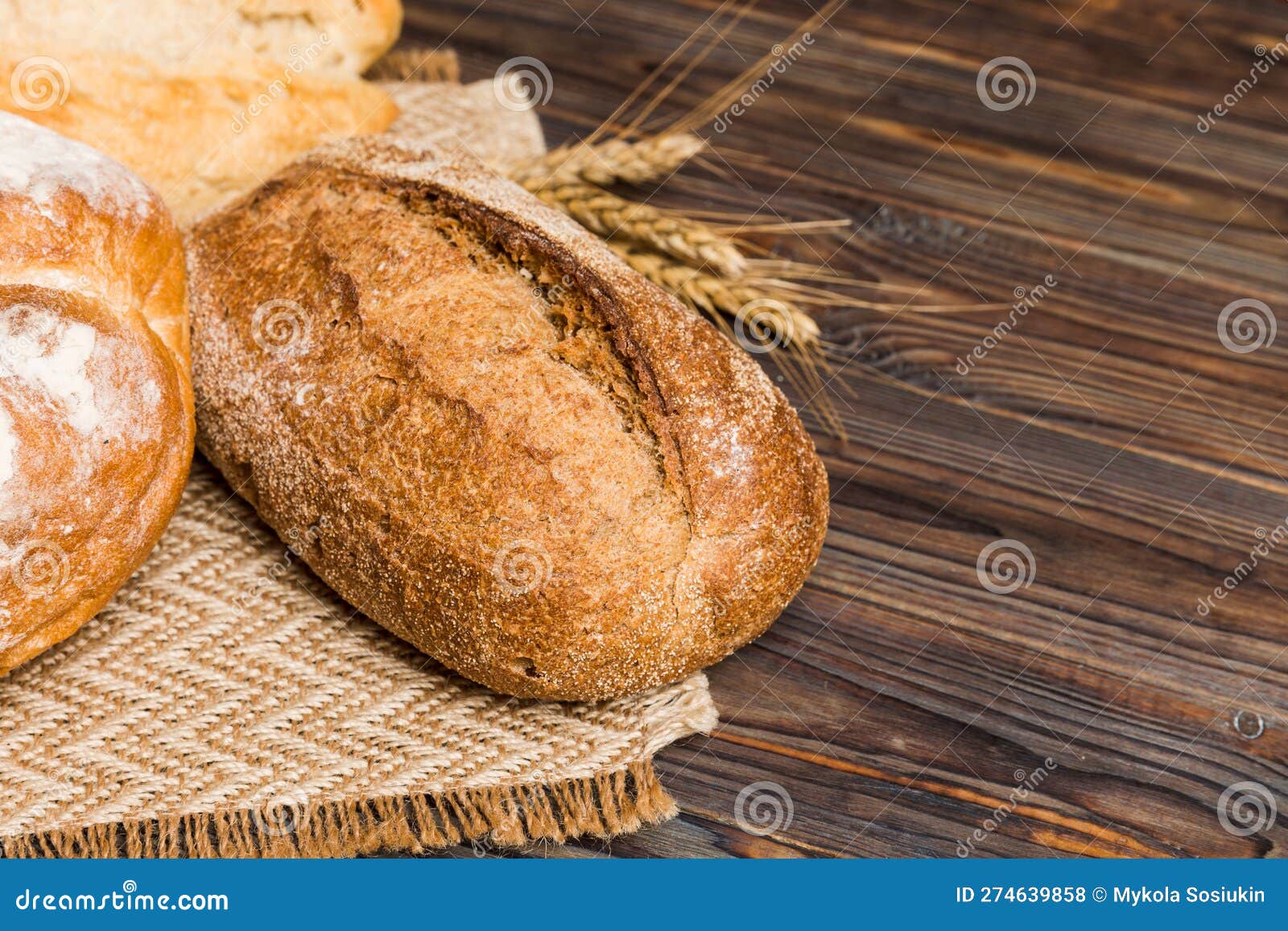 Homemade Natural Breads. Different Kinds of Fresh Bread As Background ...