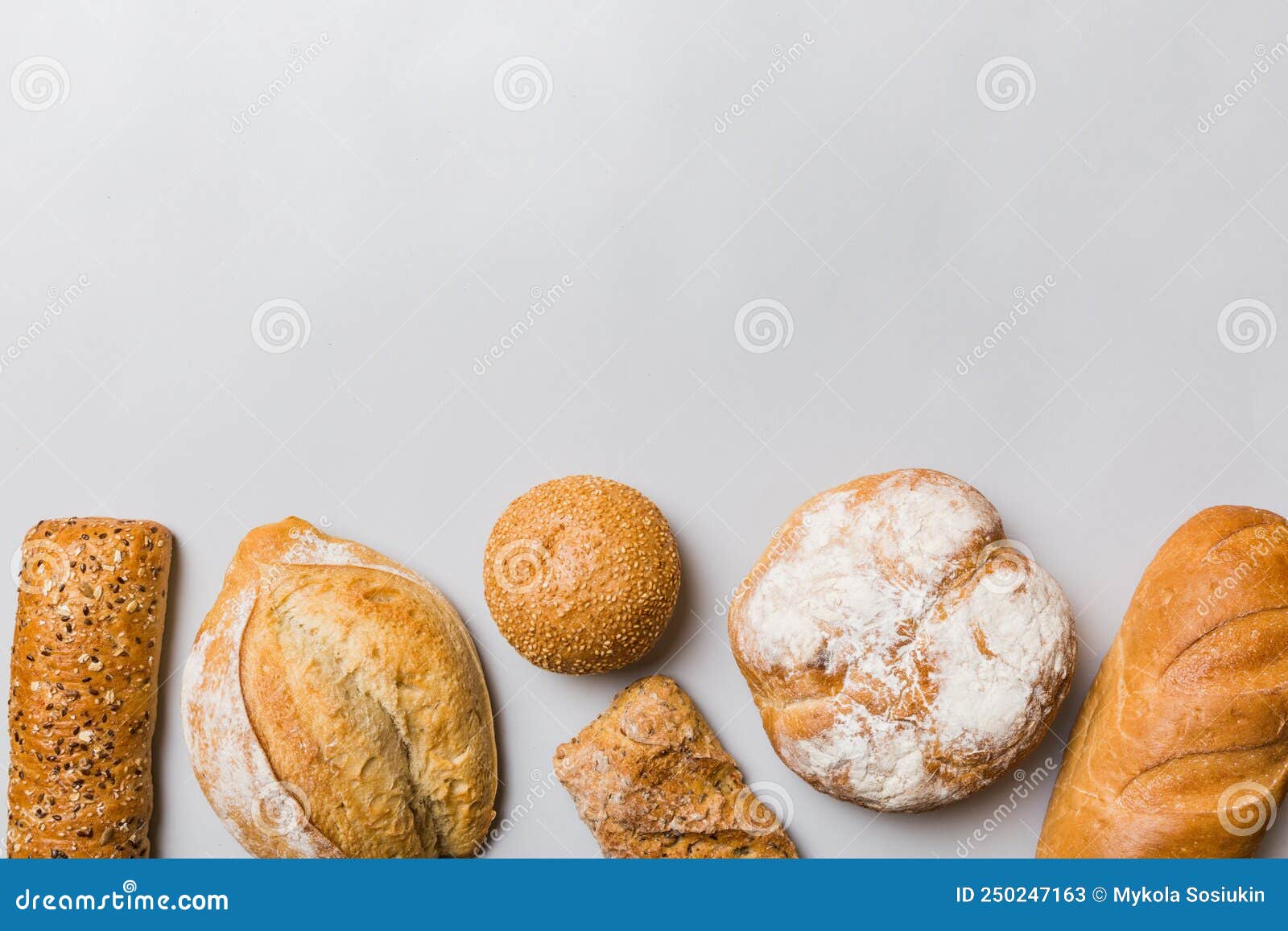 Homemade Natural Breads. Different Kinds of Fresh Bread As Background ...