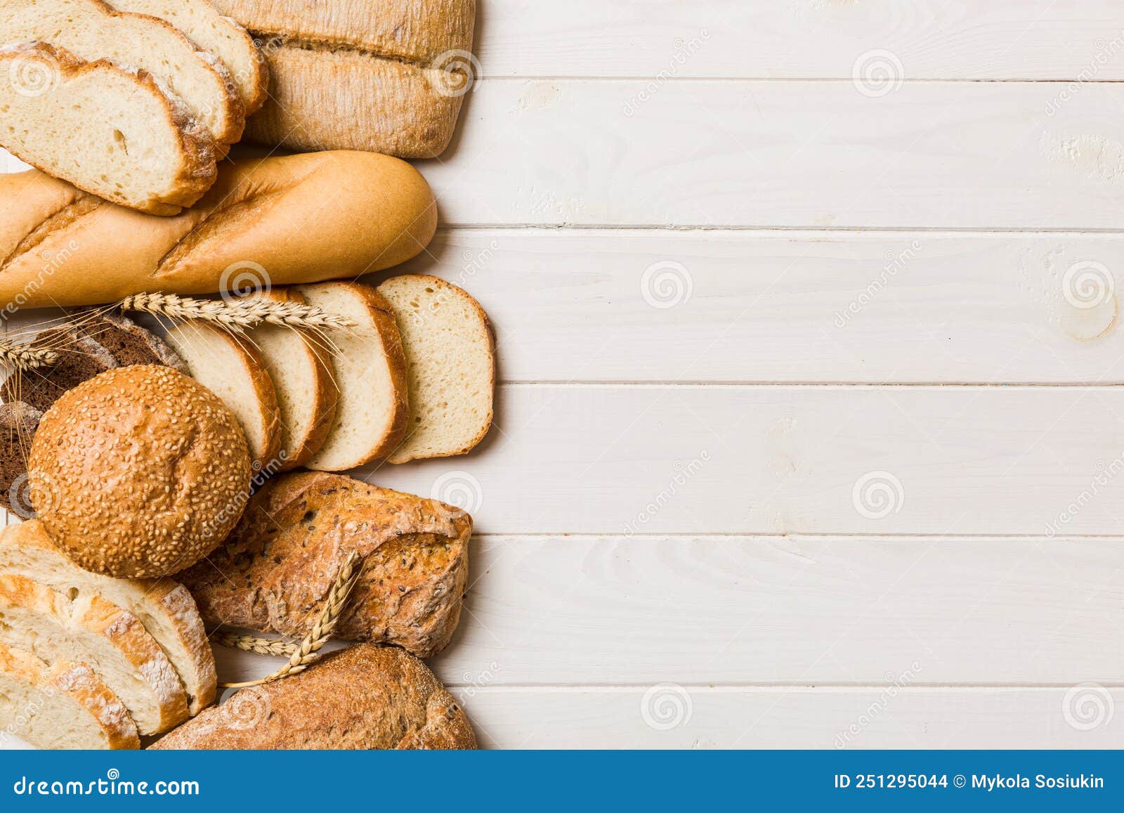 Homemade Natural Breads. Different Kinds of Fresh Bread As Background ...