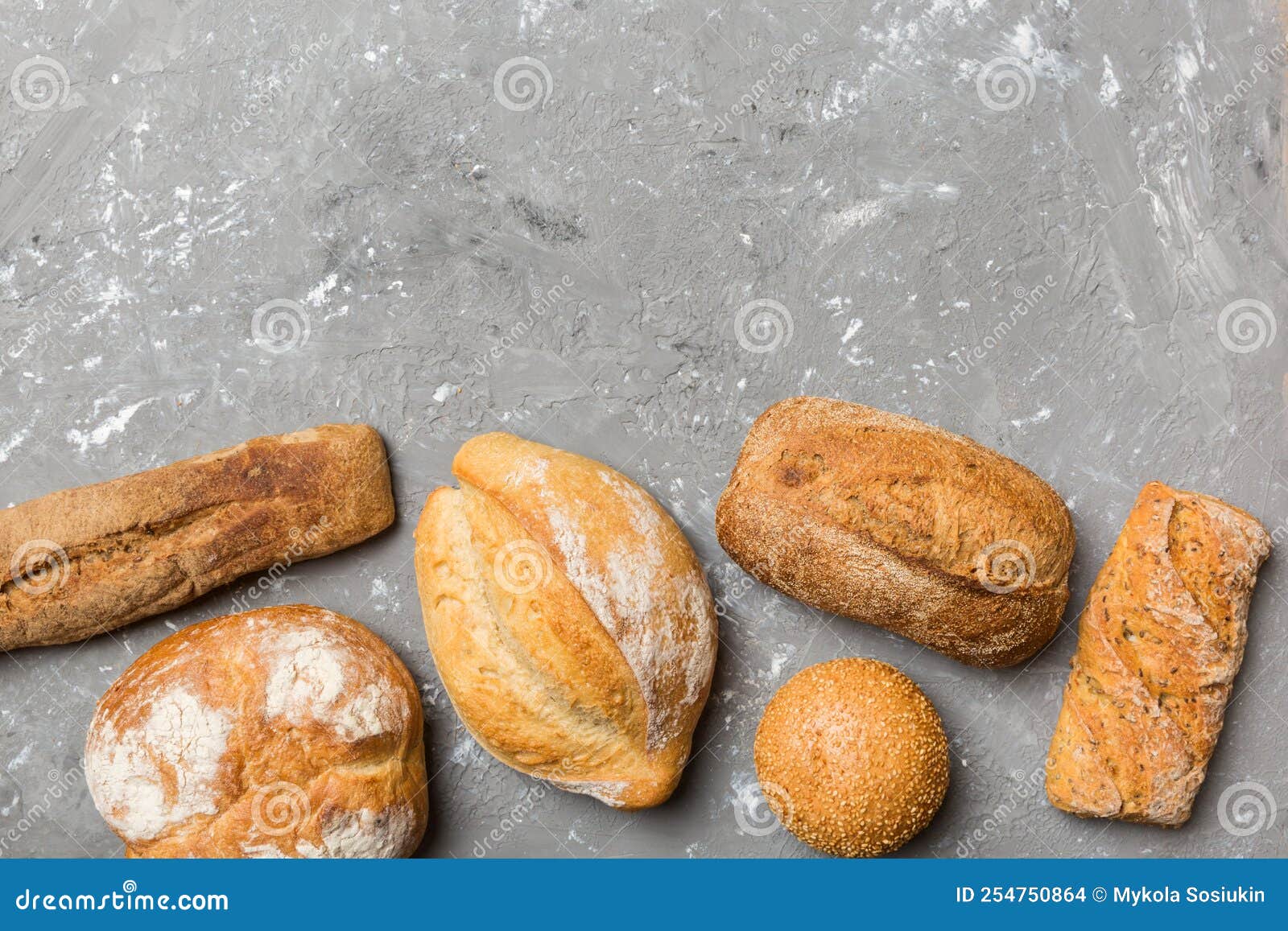 Homemade Natural Breads. Different Kinds of Fresh Bread As Background ...