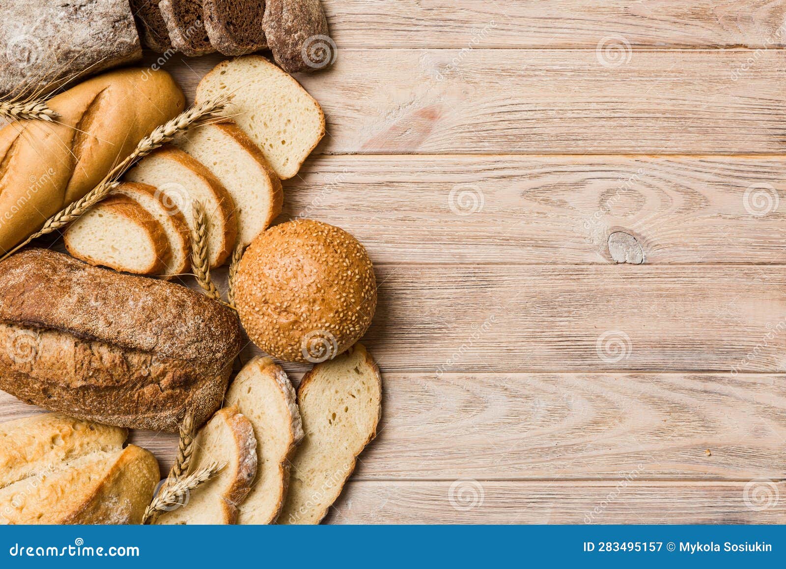 Homemade Natural Breads. Different Kinds of Fresh Bread As Background ...