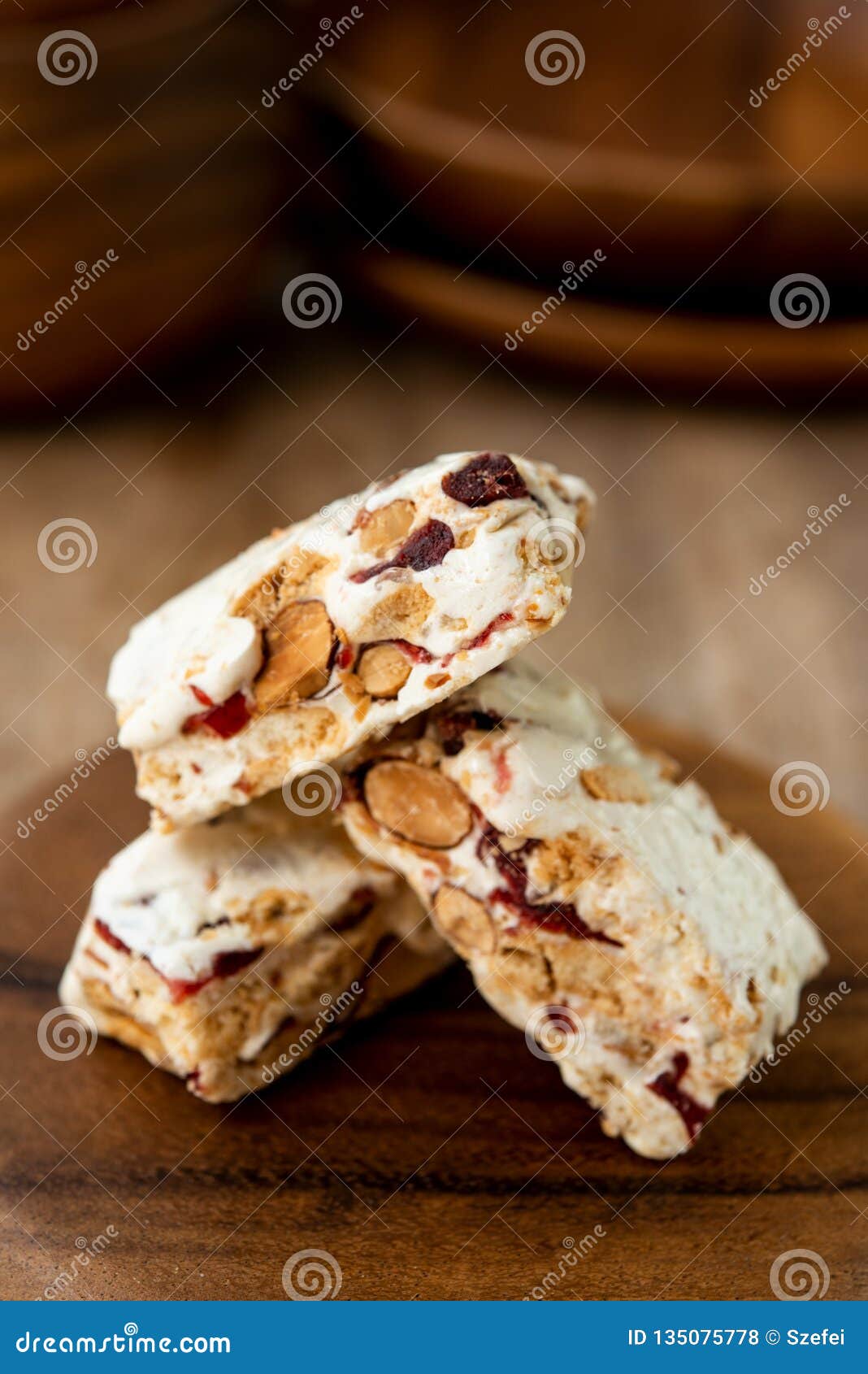 Homemade nougat bar stock photo. Image of italy, diet - 135075778