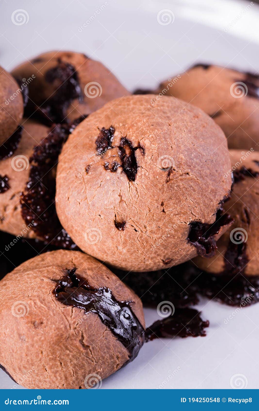 Homemade Chocolate Toasted Mochi Bun Stock Photo - Image of delicious ...