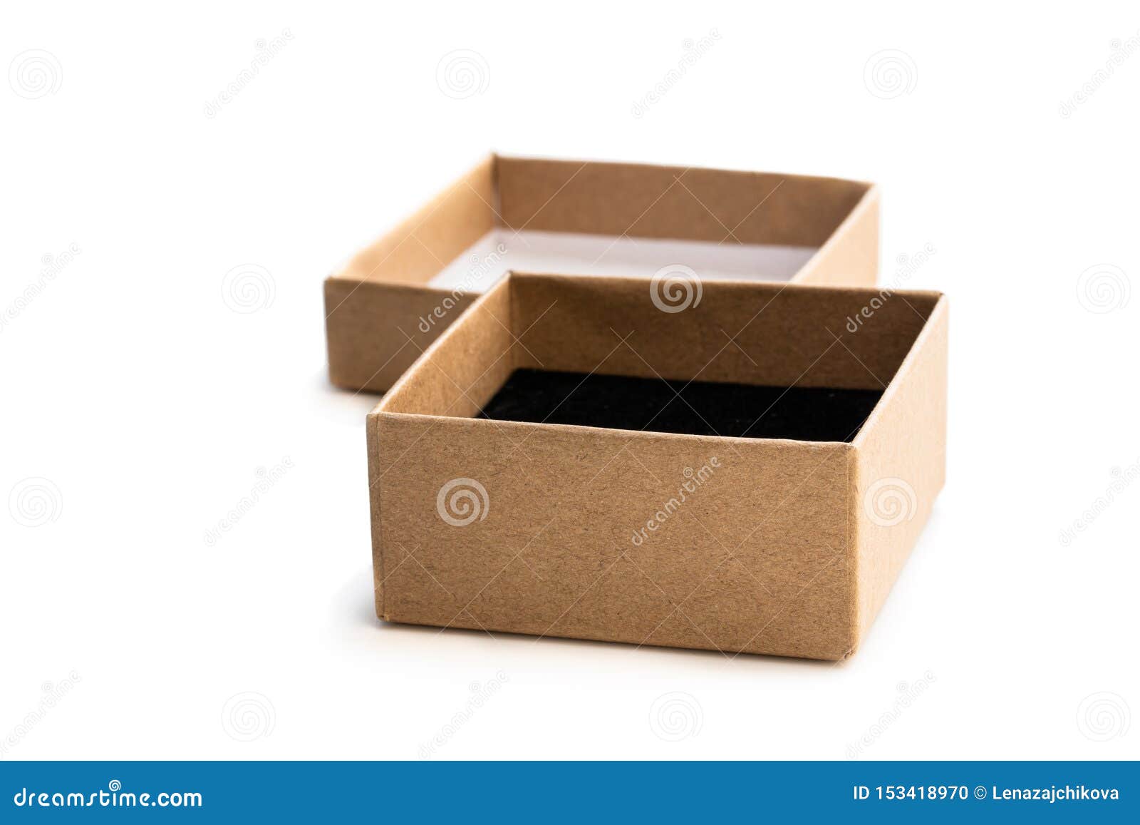 Homemade Open Empty Gift Box Made from Brown Paper Isolated on White ...