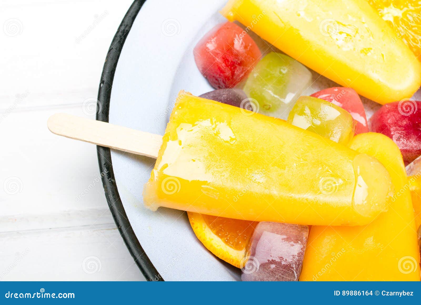 Homemade Orange Ice Cream on a Stick Stock Photo - Image of fruit ...