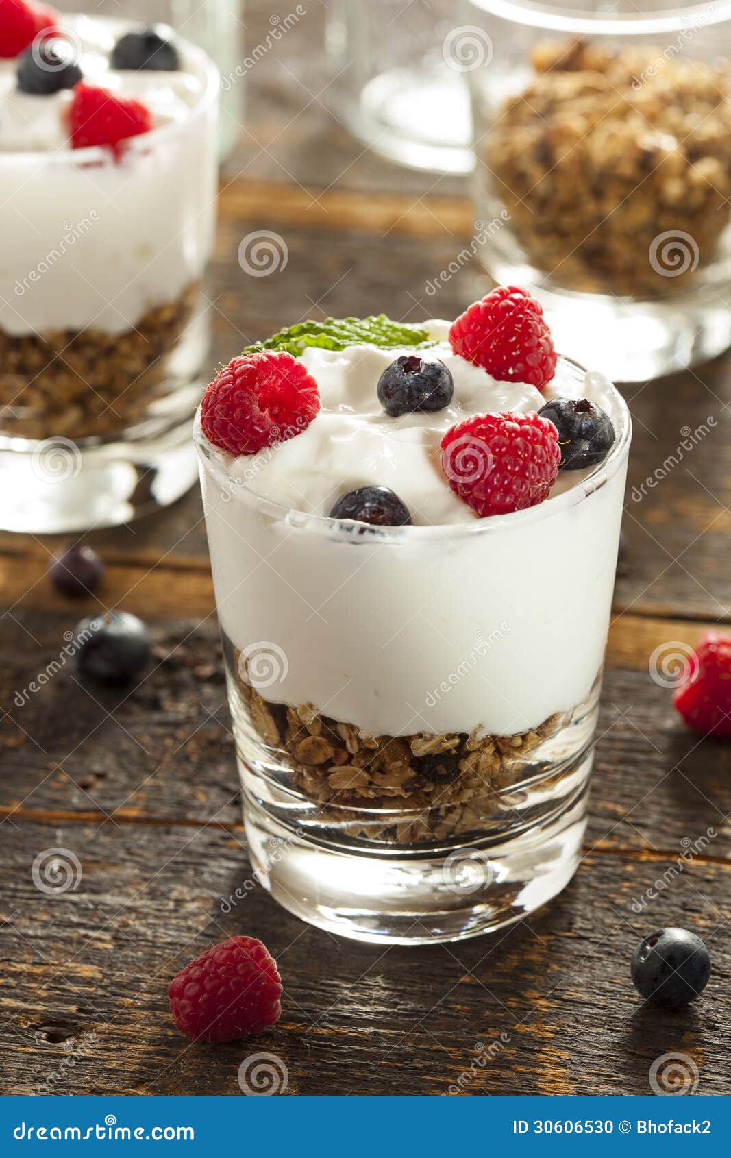 Homemade Organic Fresh Fruit Parfait Stock Photo - Image of berries ...