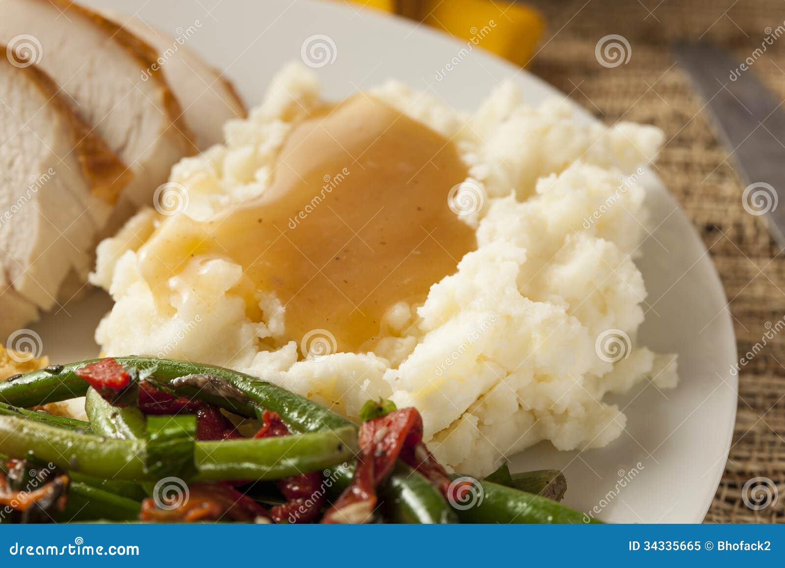 Homemade Organic Mashed Potatoes with Gravy Stock Image - Image of ...