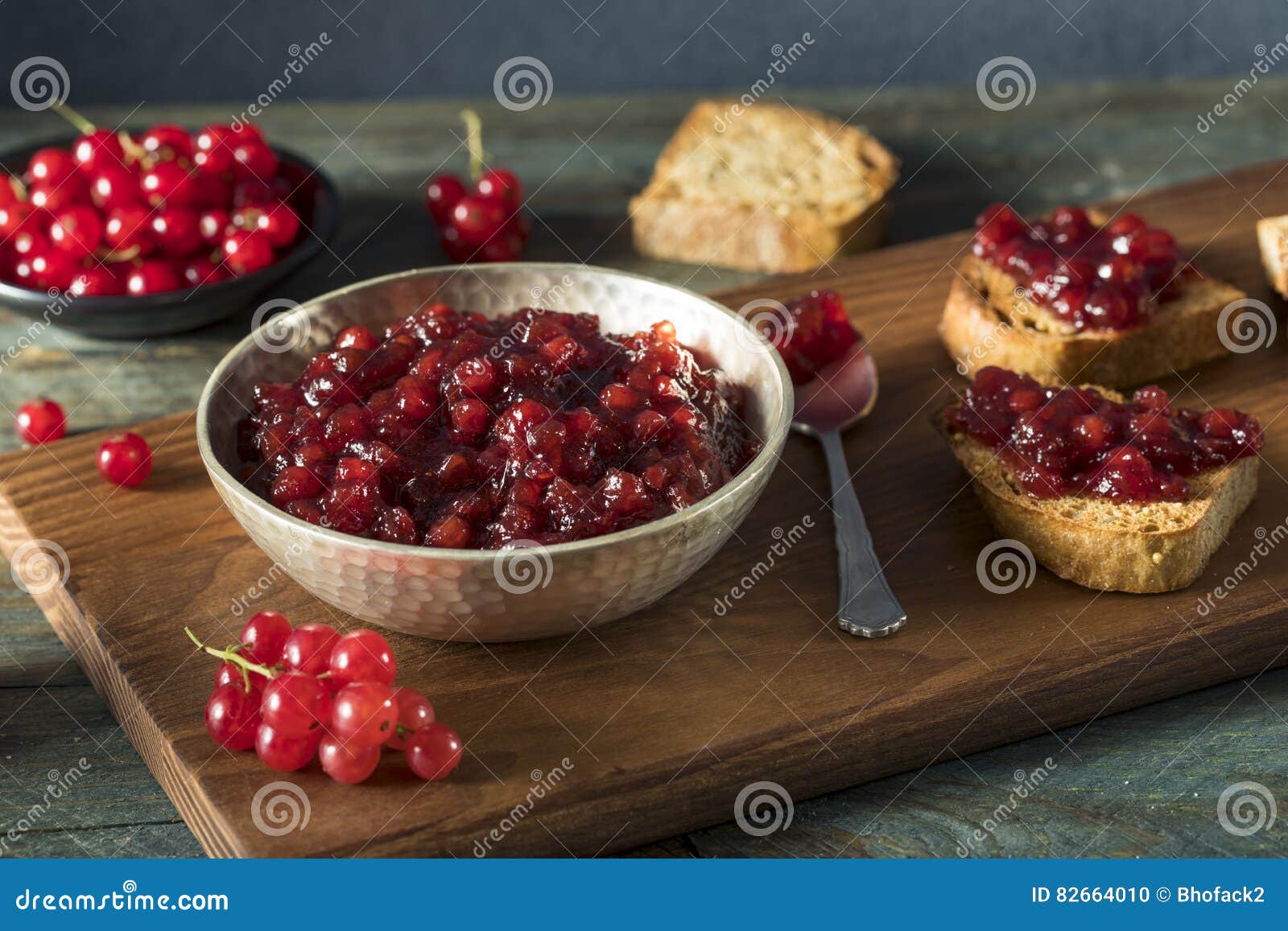 Homemade Organic Red Currant Jam Stock Photo - Image of bunch, currant ...