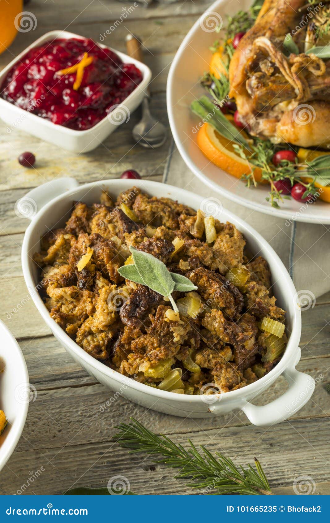 Homemade Organic Thanksgiving Stuffing Stock Image - Image of roasted ...