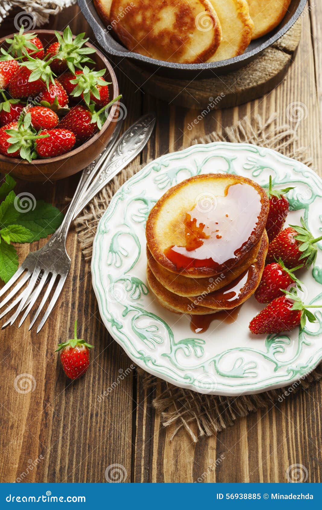 Homemade Pancake with Strawberry Jam Stock Image - Image of appetite ...