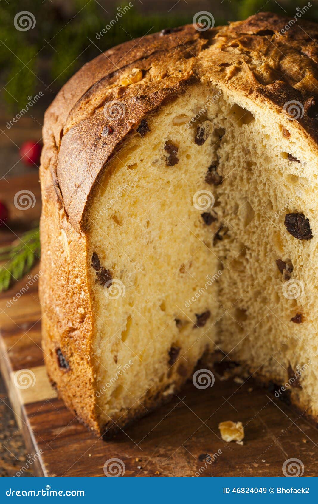 Homemade Panettone Fruit Cake Stock Image - Image of sourdough ...