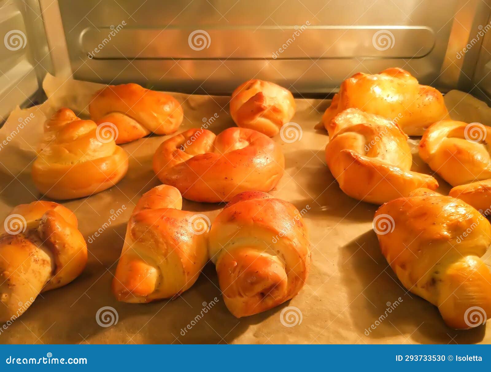 Homemade Pastry in the Oven in Cooking Process Stock Photo - Image of ...