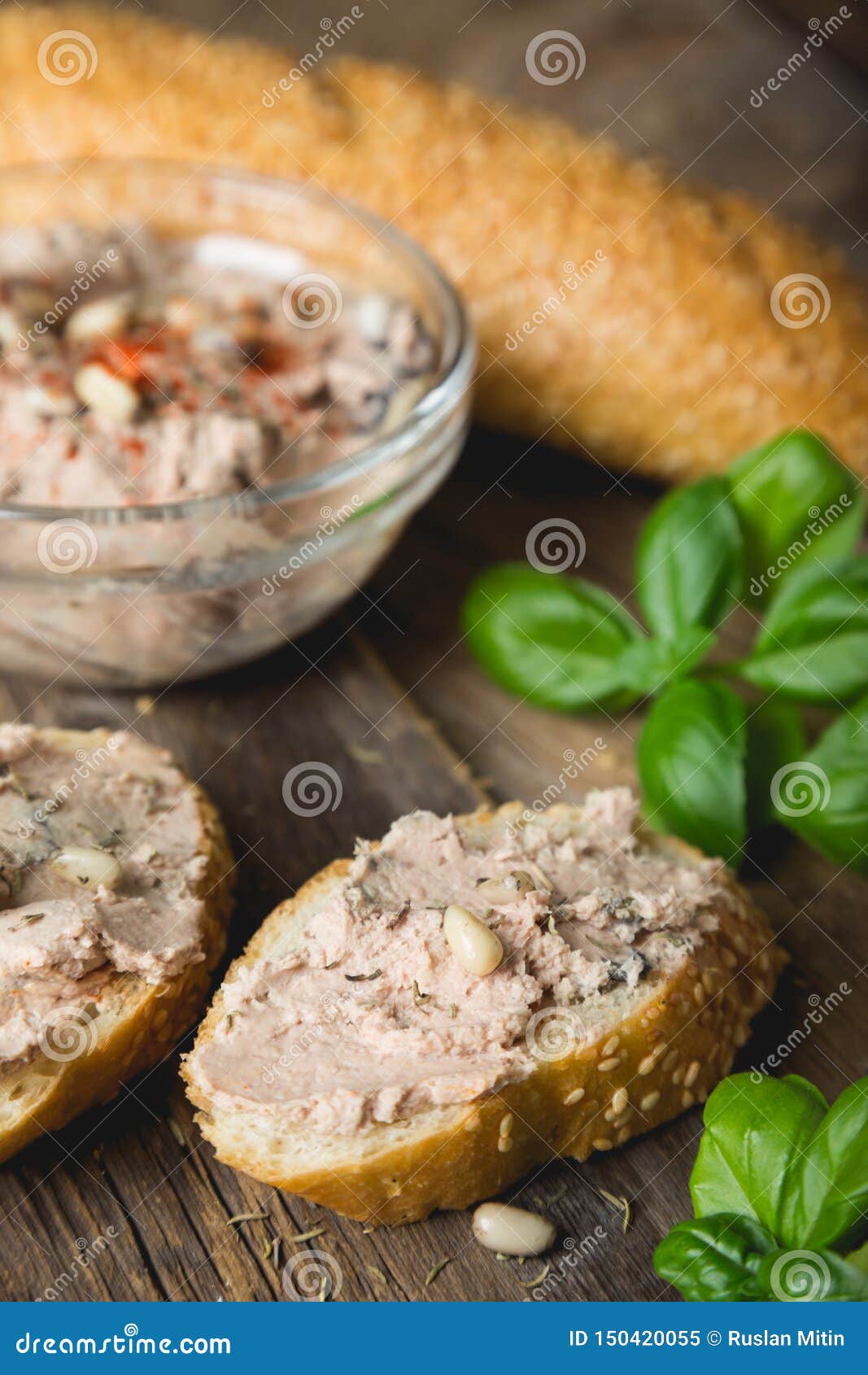 Homemade Pate with Pine Nuts and Herbs Stock Image - Image of appetizer ...
