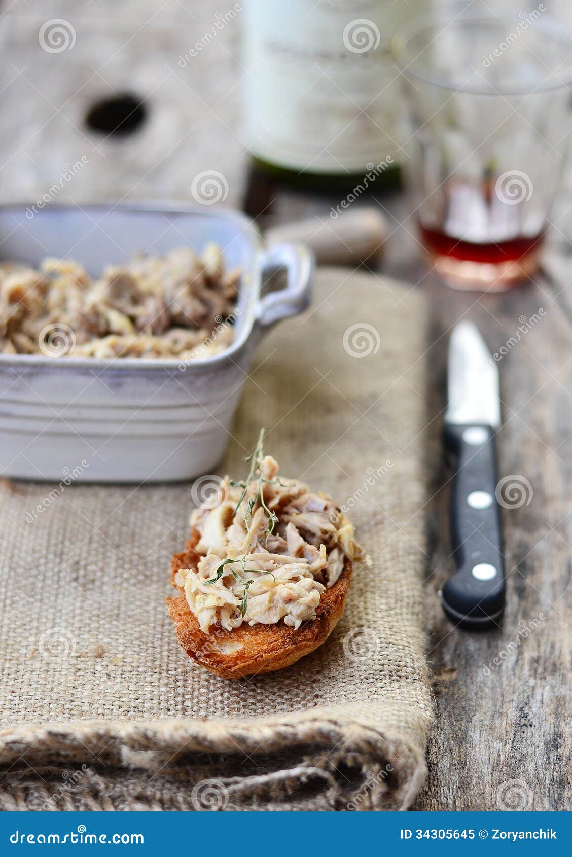 Homemade Pate with Toast Bread Stock Image - Image of french, green ...