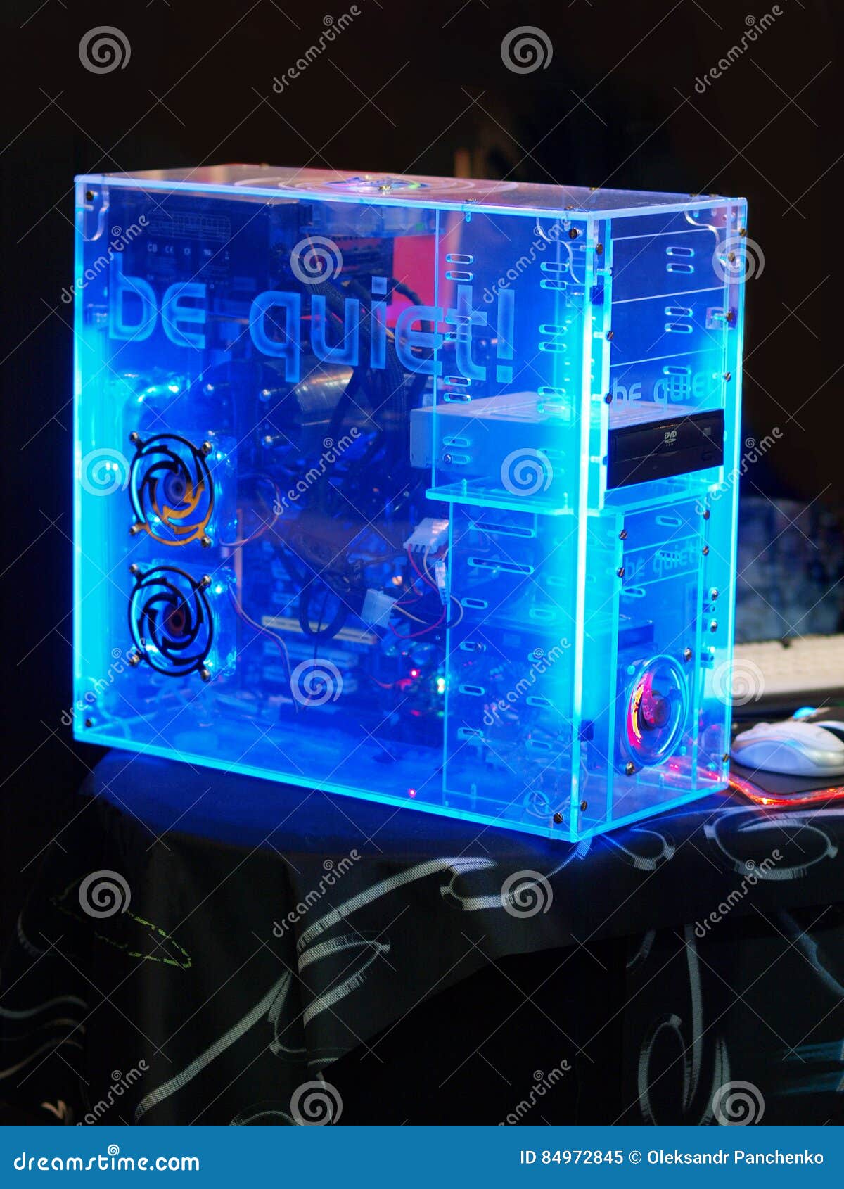 Homemade Pc Tower Made of Transparent Plastic. Idea of Noiseless Stock ...