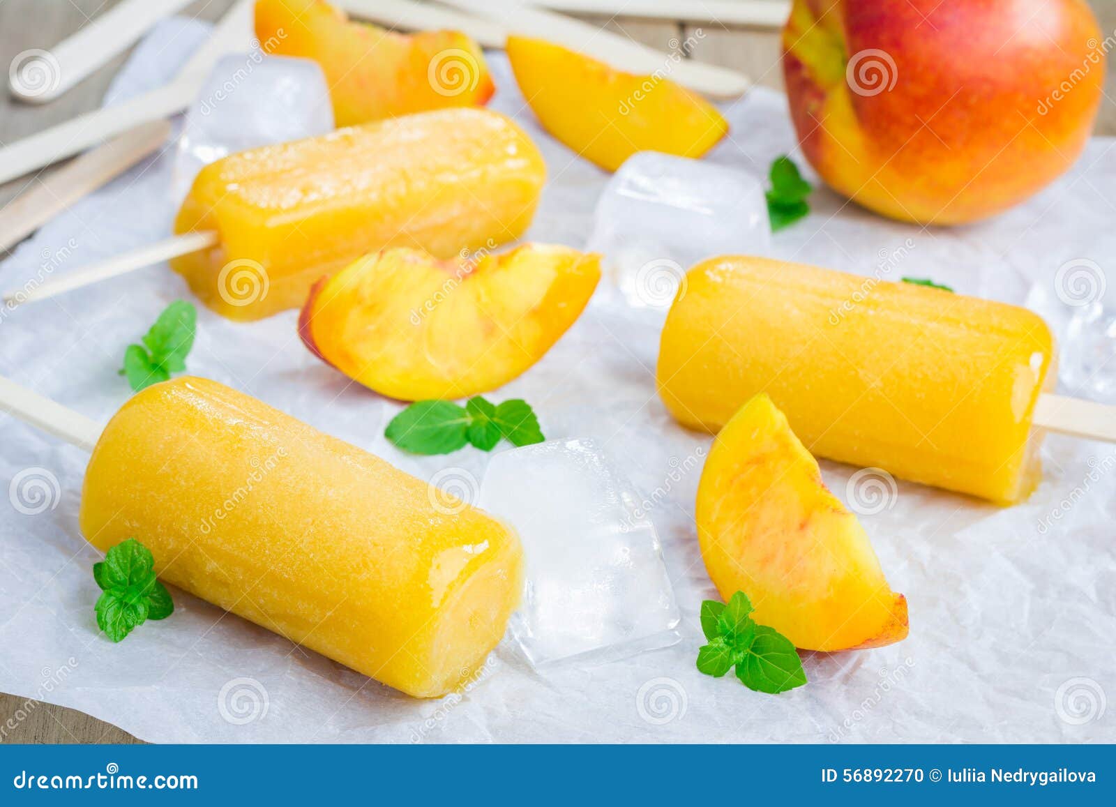 Homemade peach popsicles stock photo. Image of healthy - 56892270