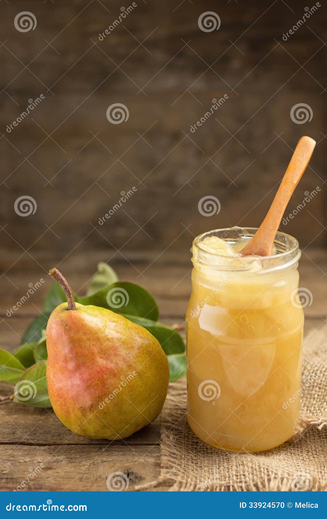Homemade Pear Jam stock photo. Image of fresh, leaves - 33924570