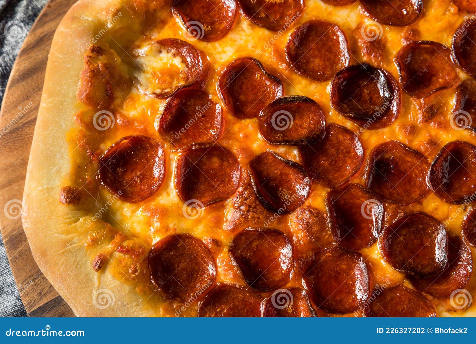 Homemade Pepperoni Stuffed Crust Pizza Stock Photo - Image of crust ...