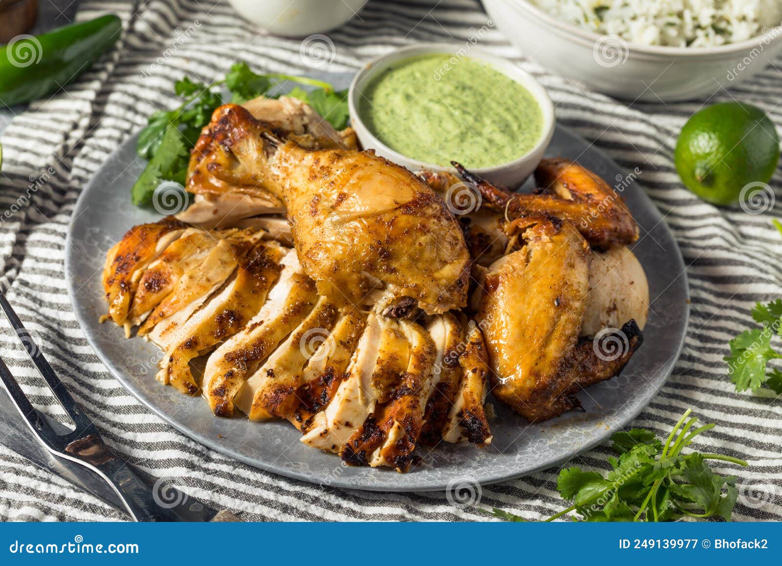 Homemade Peruvian Lime Chicken Stock Image - Image of cilantro ...