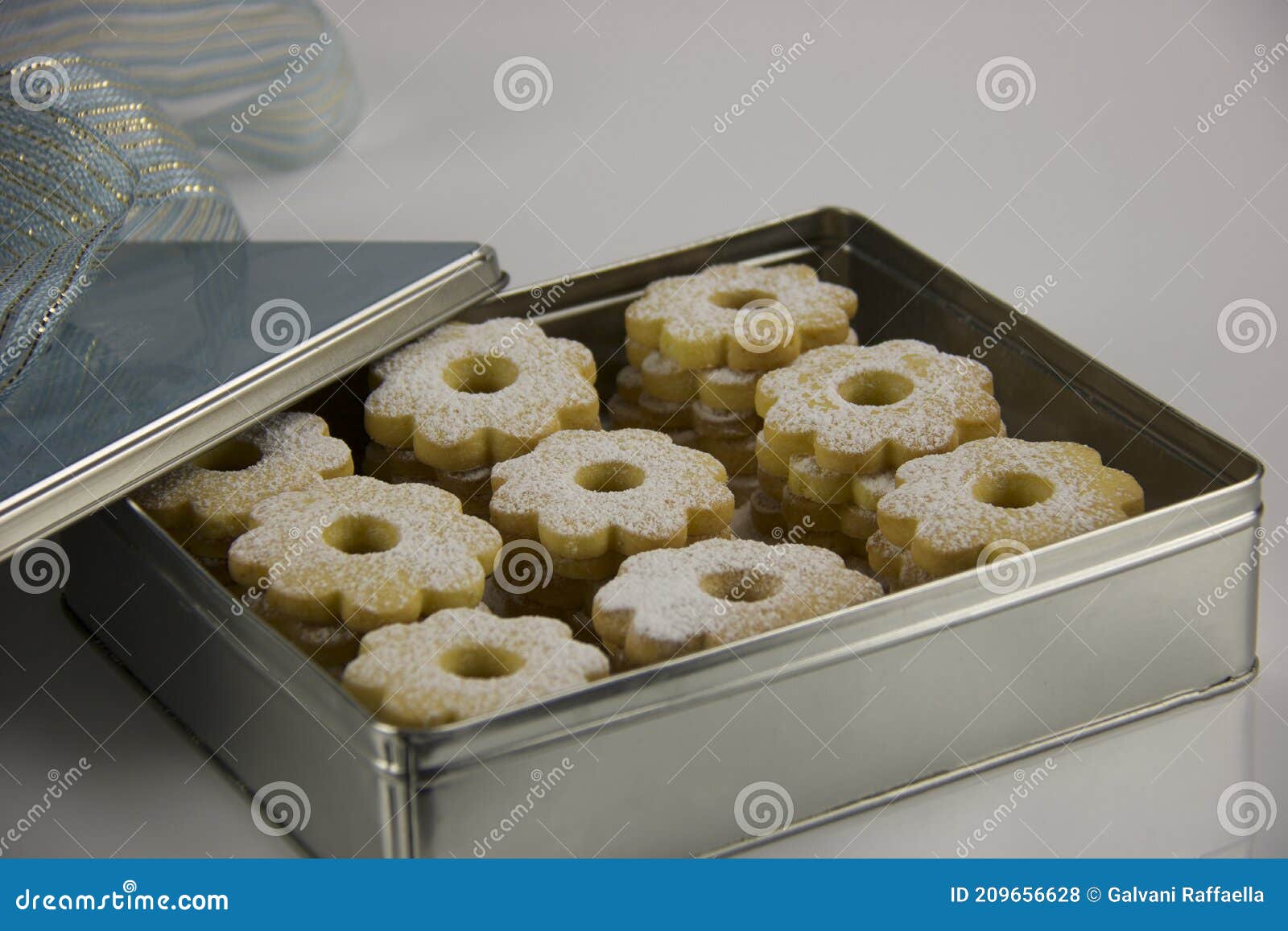 Homemade Piled Biscuits on Metal Box Stock Photo - Image of liguria ...