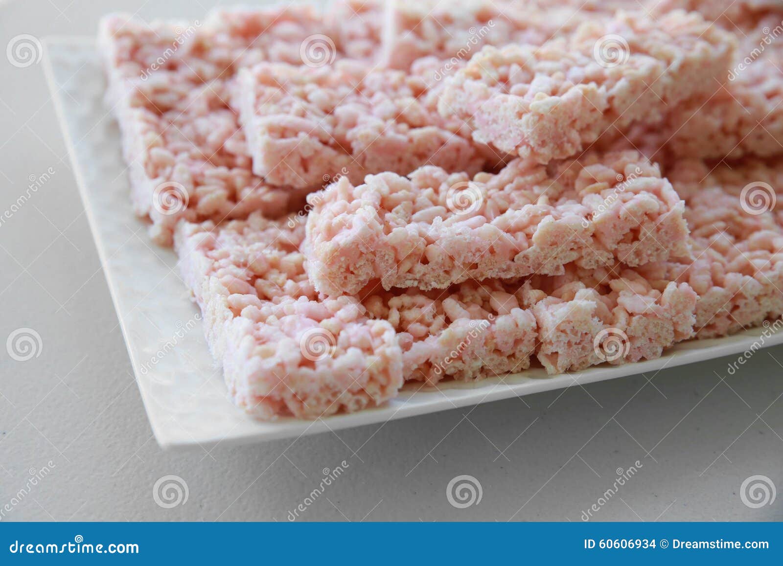 Homemade Pink Marshmallow Rice Crispy Slice Stock Photo - Image of ...