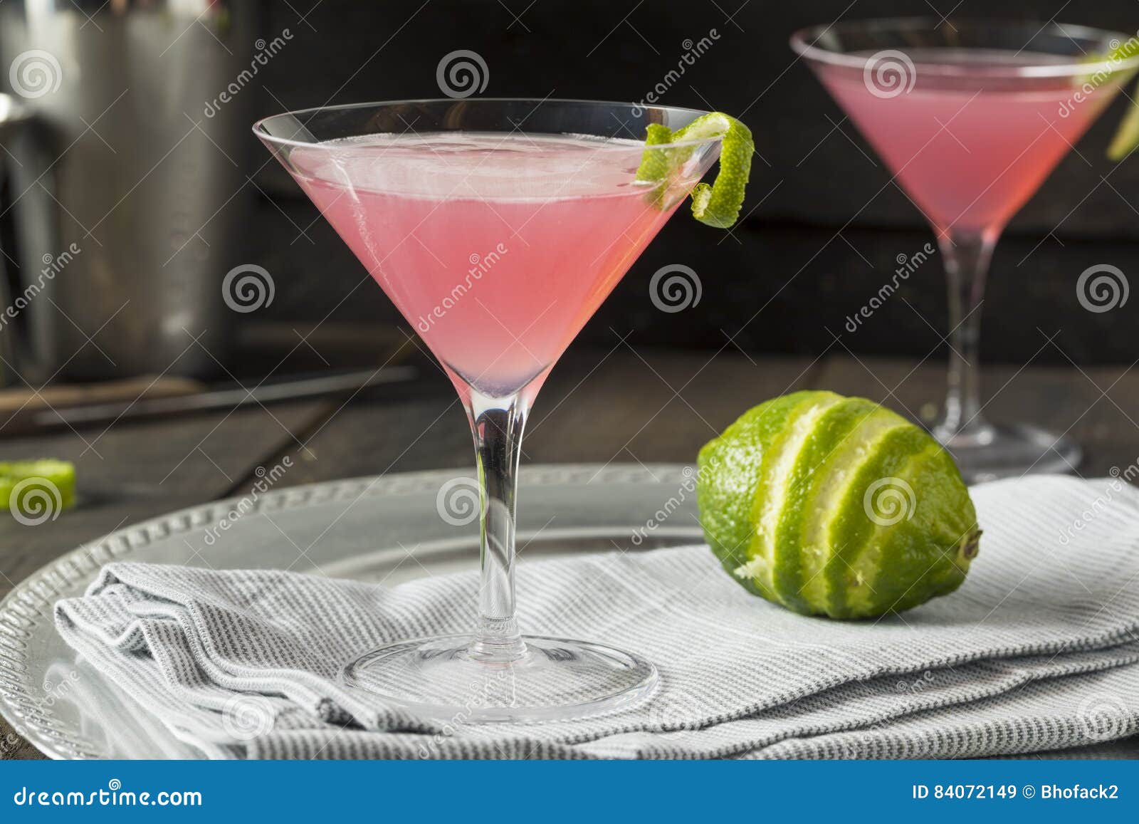 Homemade Pink Vodka Cosmopolitan Drink Stock Image - Image of lemon ...