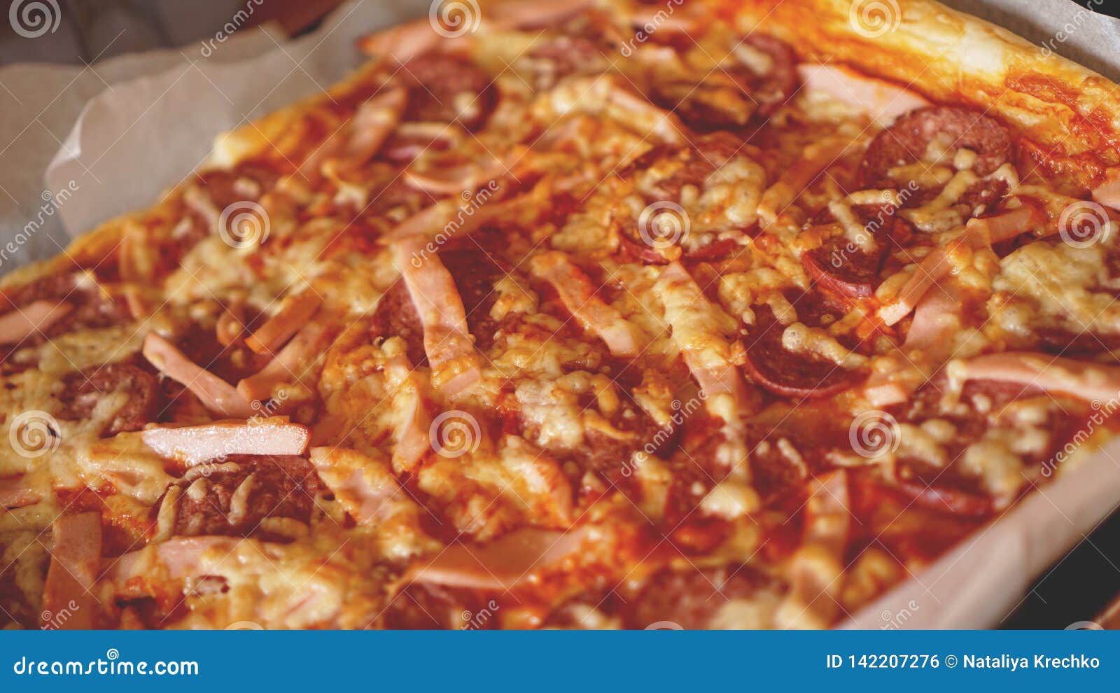 Homemade Pizza on a Rustic Wooden Table. Stock Photo - Image of chef ...