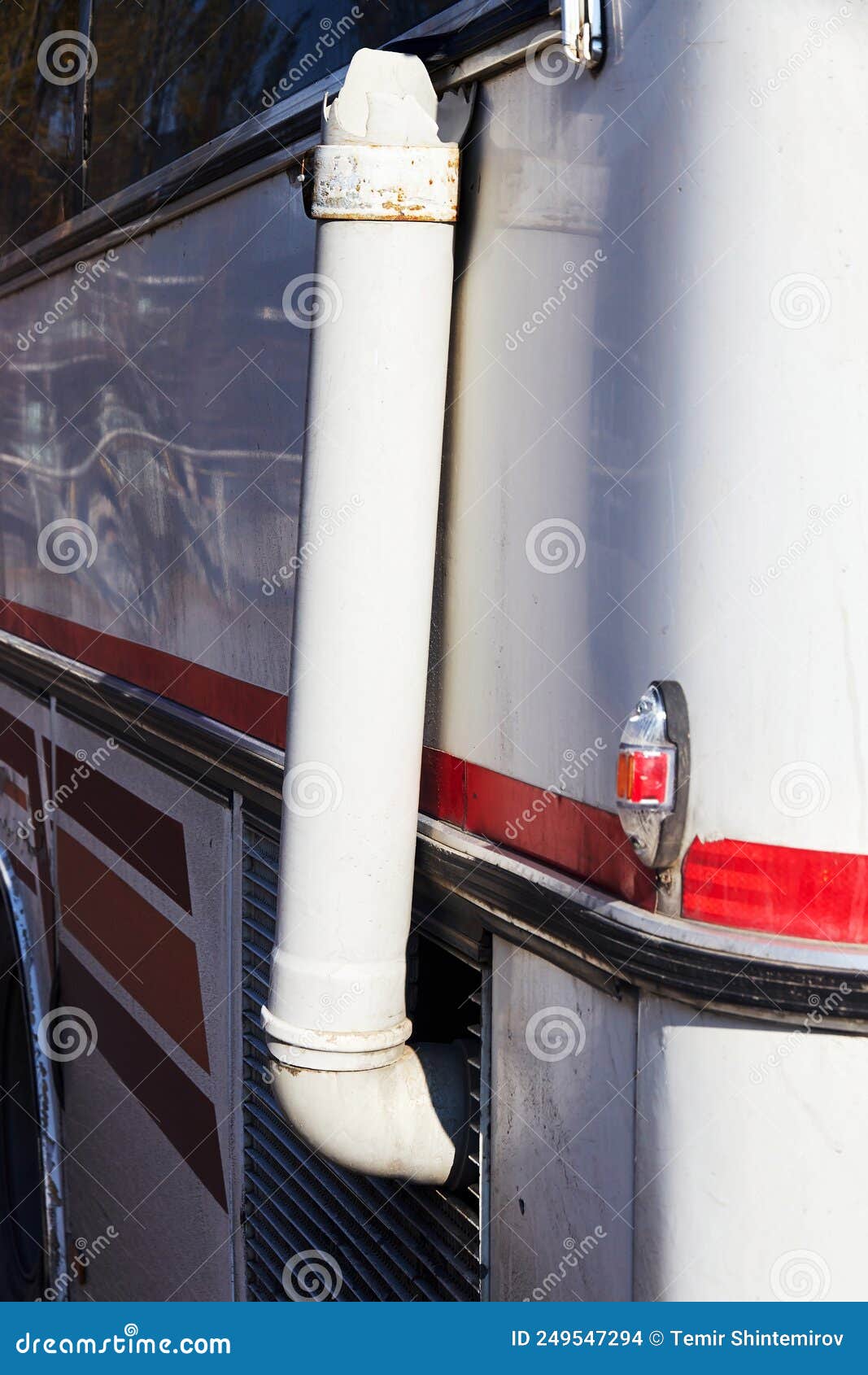 Homemade Plastic Air Intake Pipe on the Bus Stock Photo - Image of ...