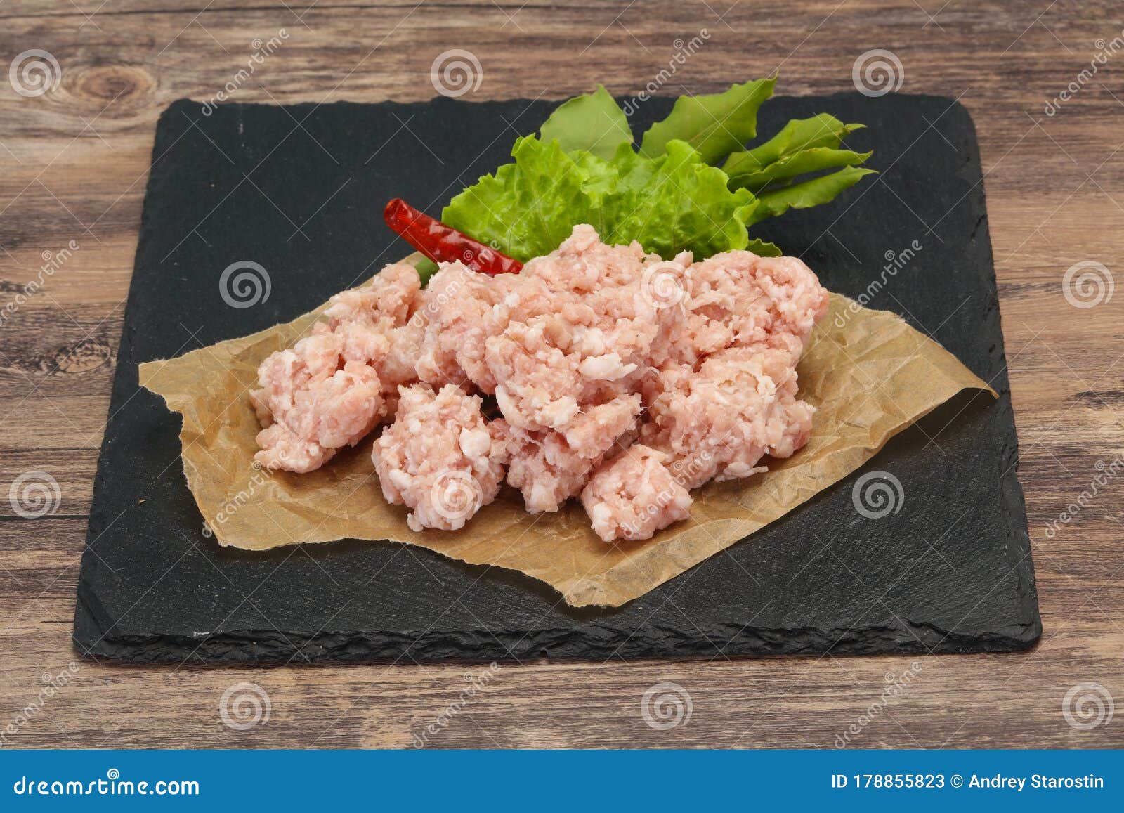 Homemade Pork Minced Meat for Cooking Stock Image - Image of paper ...