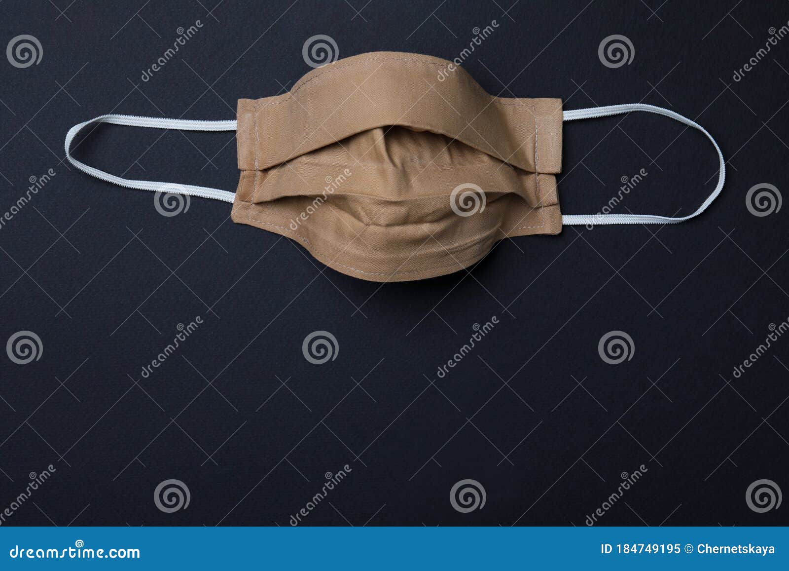 Homemade Protective Mask on Background, Top View with Space for Text ...