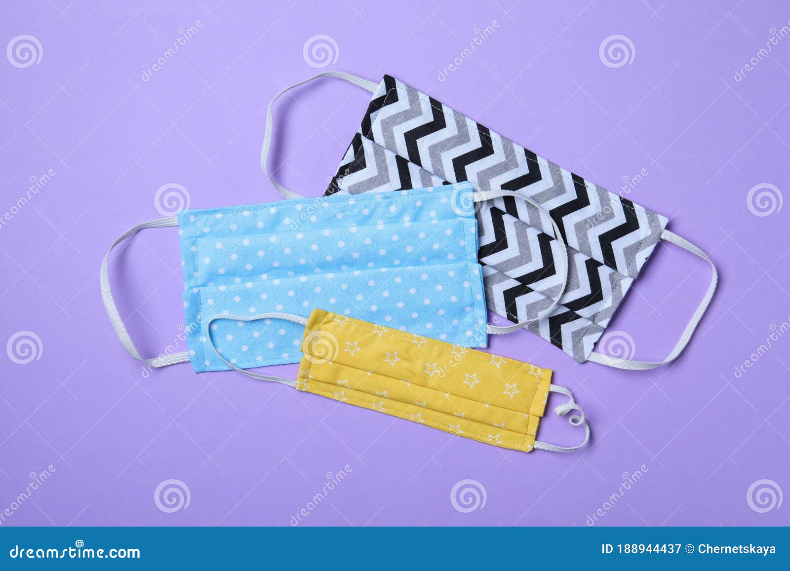 Homemade Protective Masks on Background, Flat Lay. Sewing Idea Stock ...