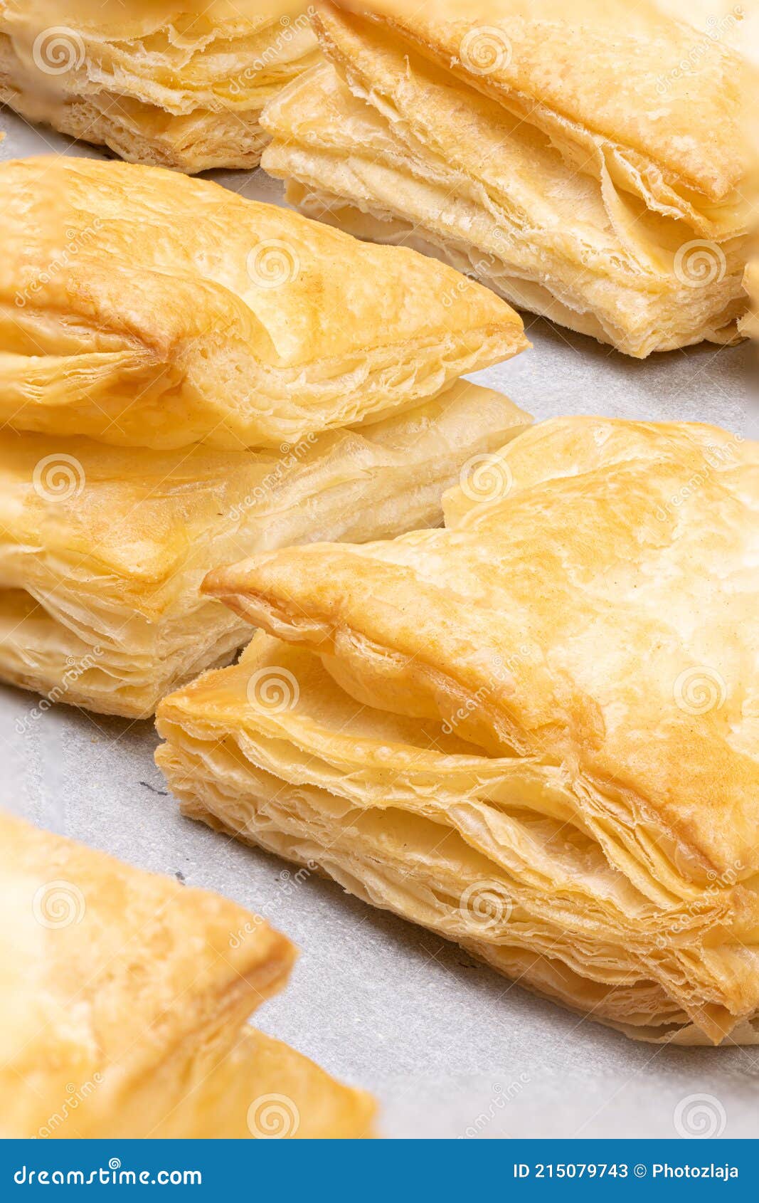 Homemade Puff Pastry in the Baking Tray Stock Image - Image of gold ...