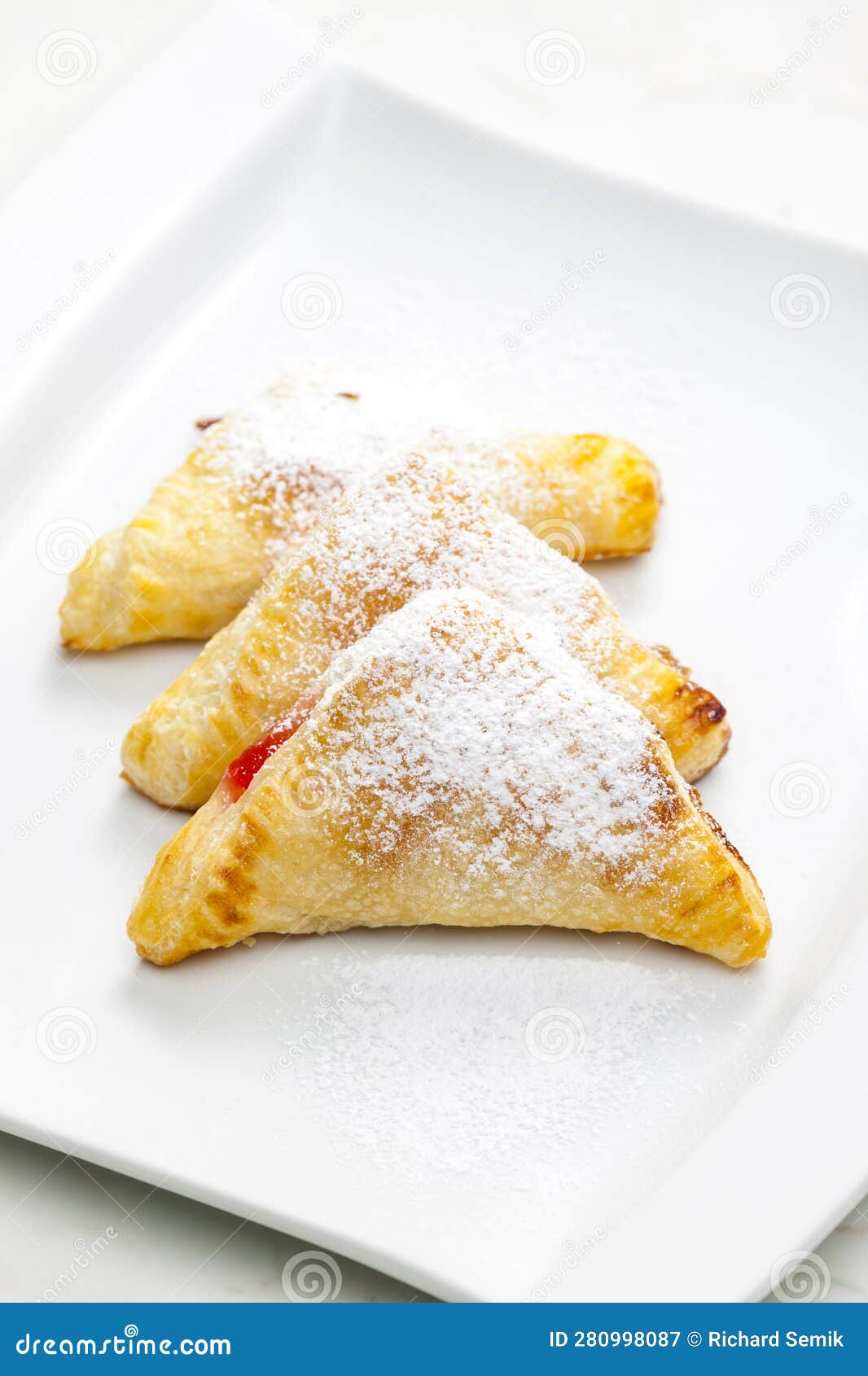 Homemade Puff Pastry Filled with Strawberry Jam Stock Image - Image of ...