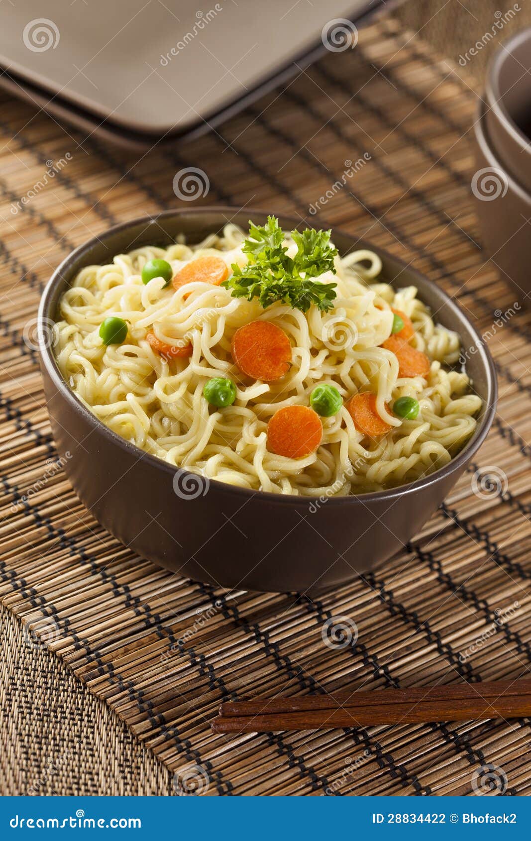 Homemade Quick Ramen Noodles Stock Photo - Image of oriental, herbs ...