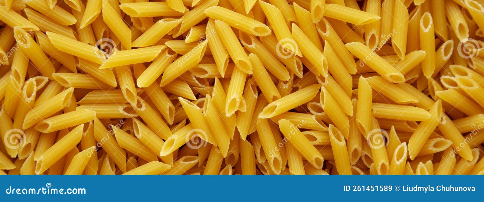 Homemade Raw Dry Mini Penne Pasta Background Stock Image - Image of ...