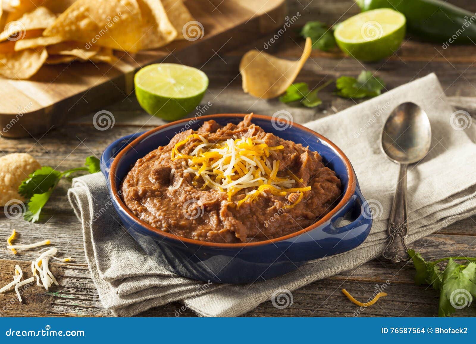 Homemade Refried Pinto Beans Stock Photo - Image of refried, mashed ...