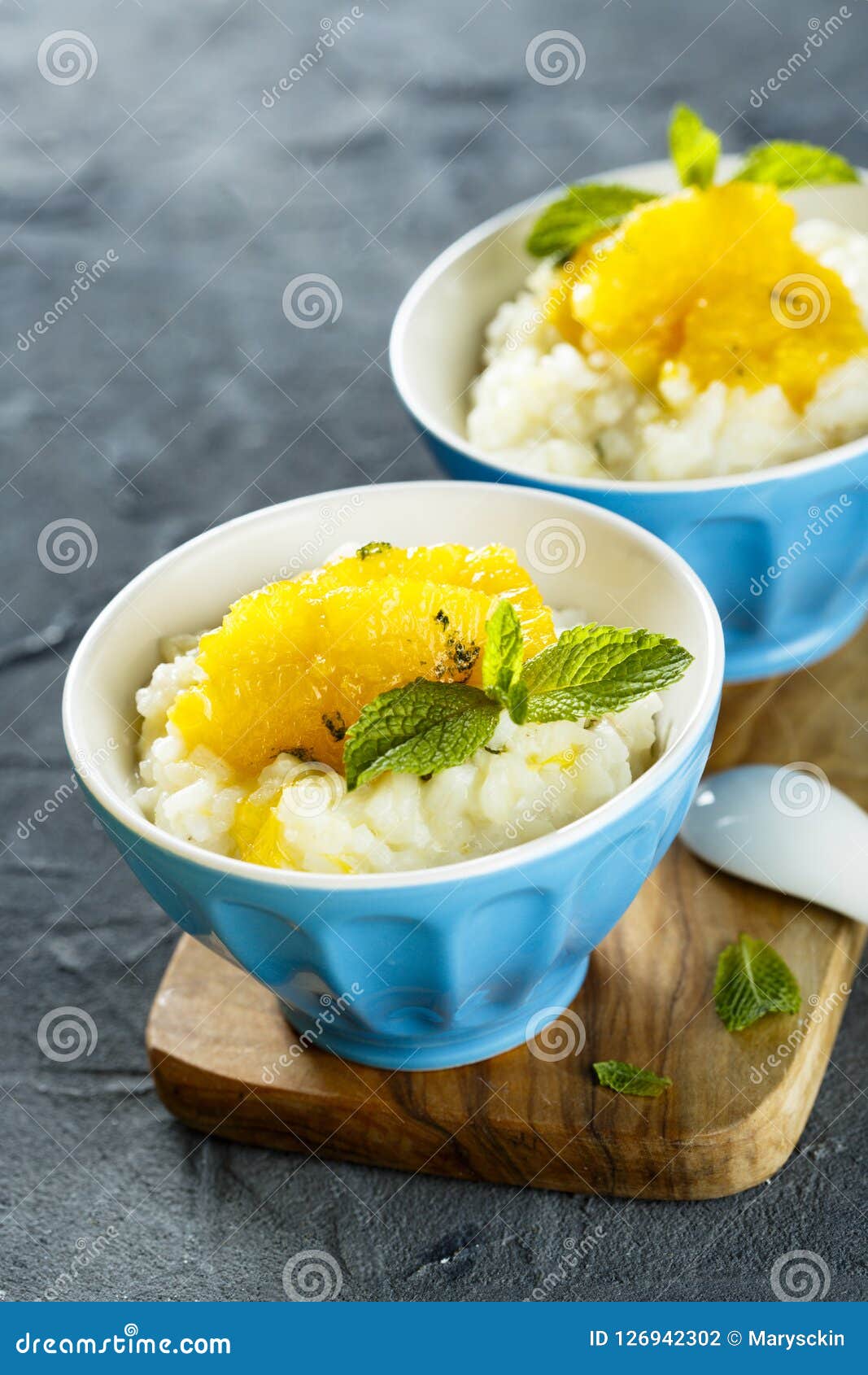 Homemade Rice Pudding with Orange Stock Photo - Image of cook, bottle ...